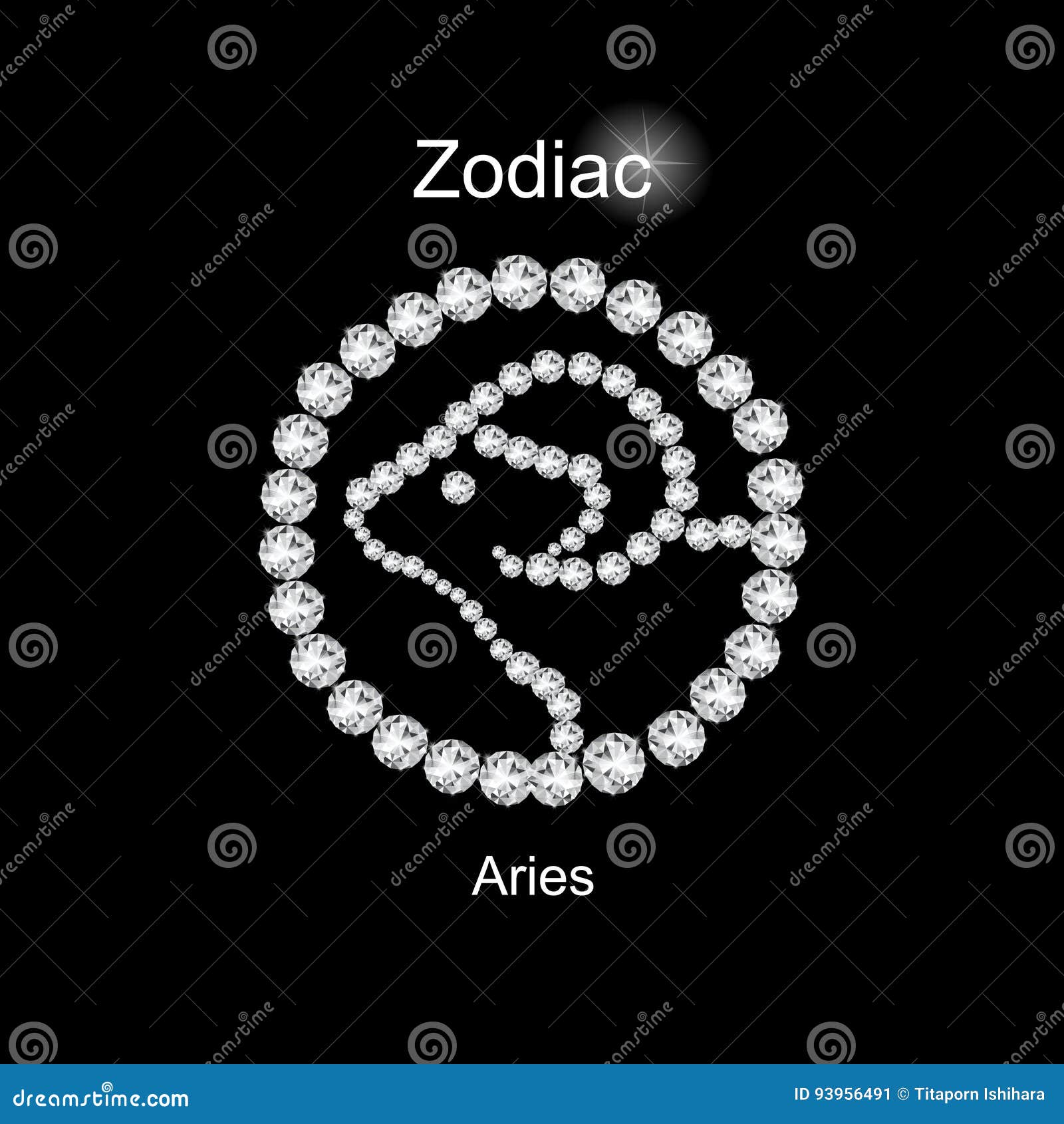 Aries Zodiac Diamond Vector Stock Vector - Illustration of diamond ...