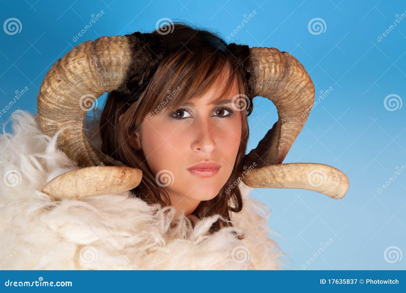 Aries zodiac girl stock image. Image of makeup, astrology - 17635837