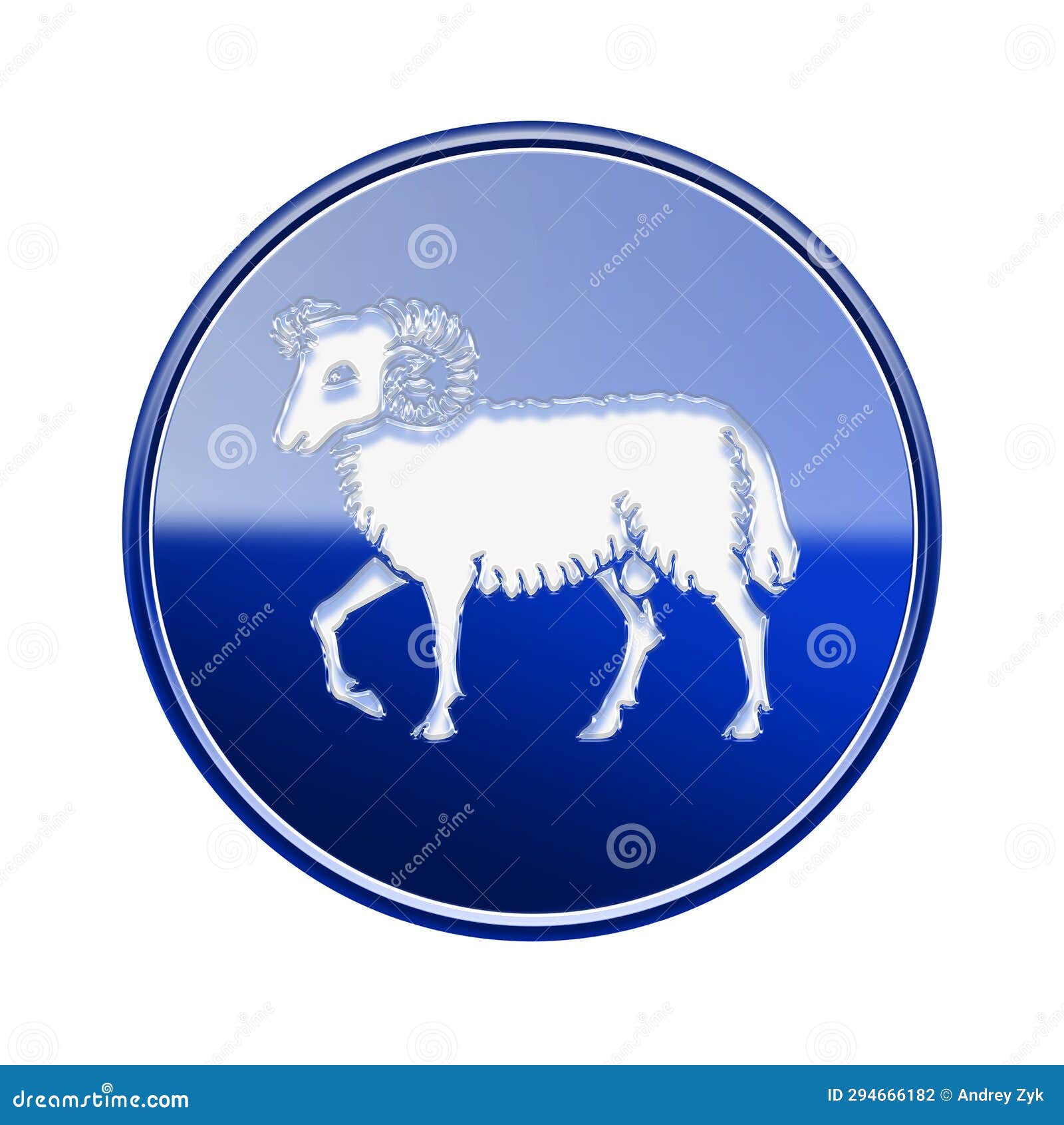 Aries zodiac icon blue. stock illustration. Illustration of blue ...