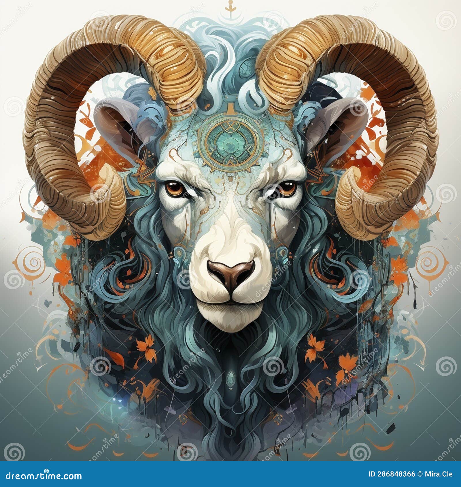 Aries Zodiac Sign, Created with Generative AI Stock Illustration ...