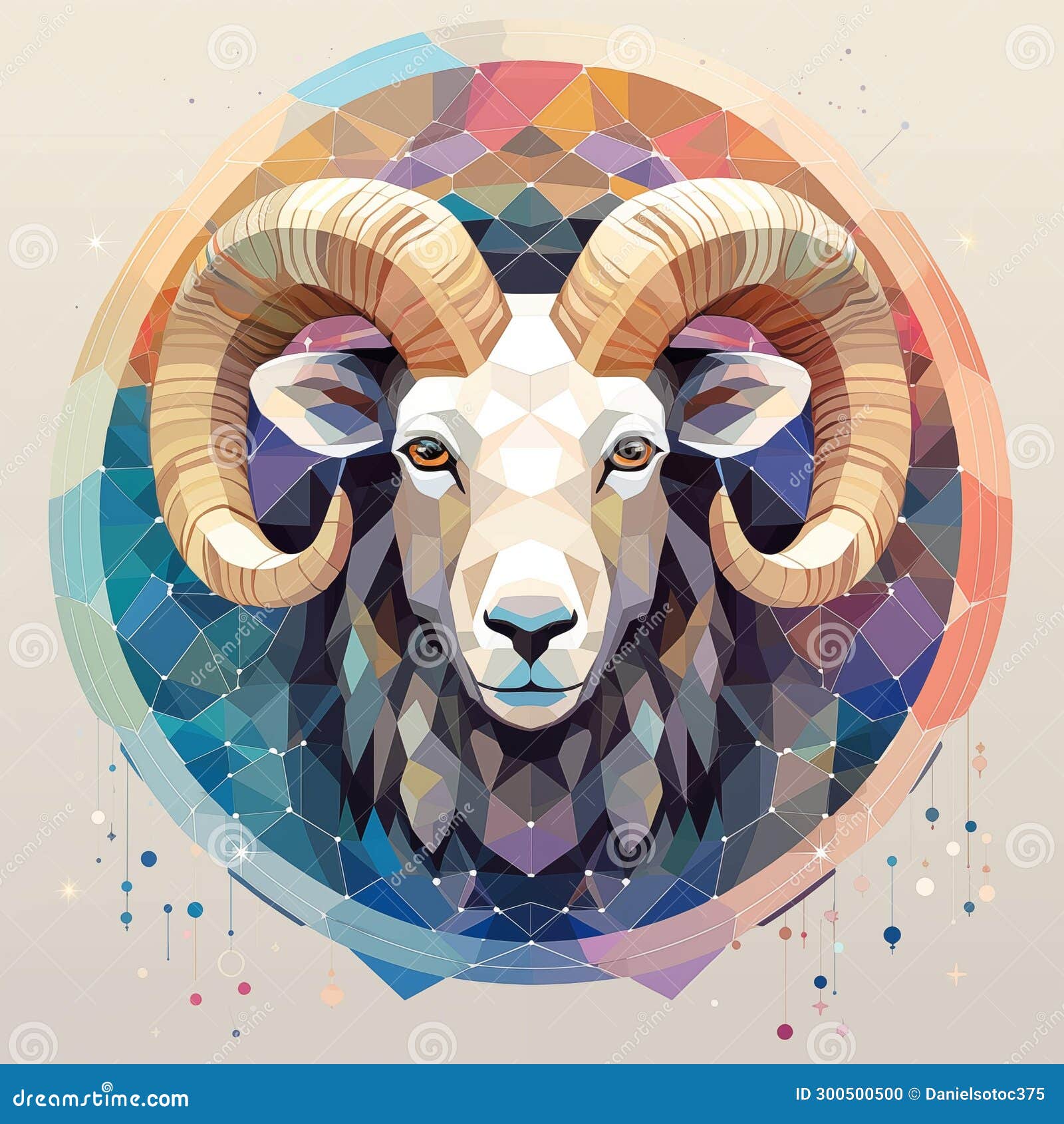 Aries Zodiac Sign Digital Design Stock Illustration - Illustration of ...