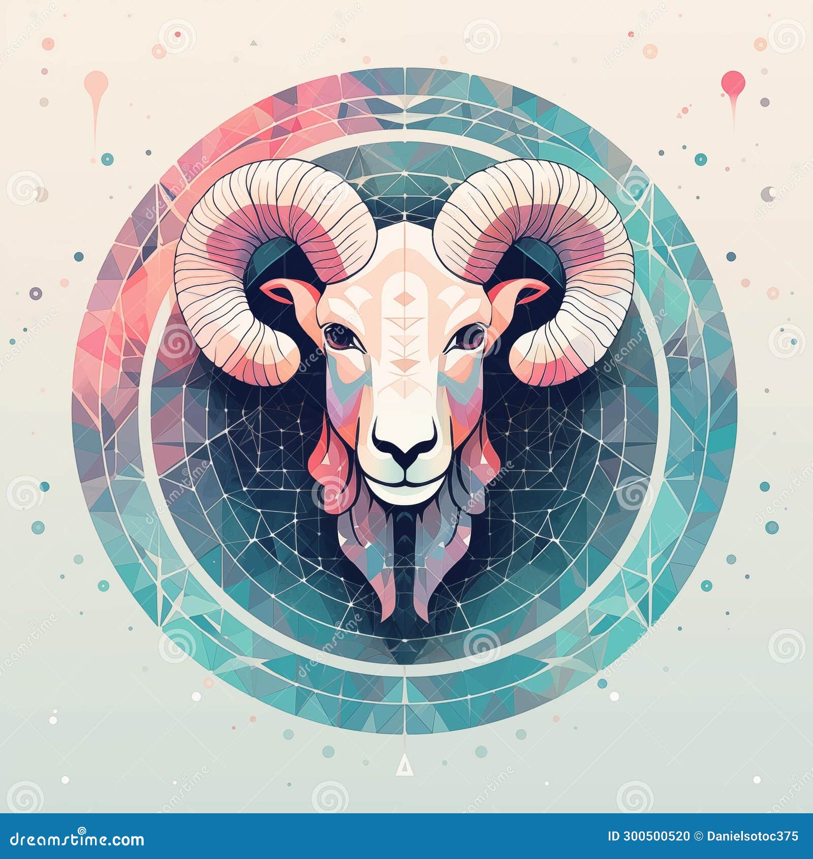 Aries Zodiac Sign Digital Design Stock Illustration - Illustration of ...