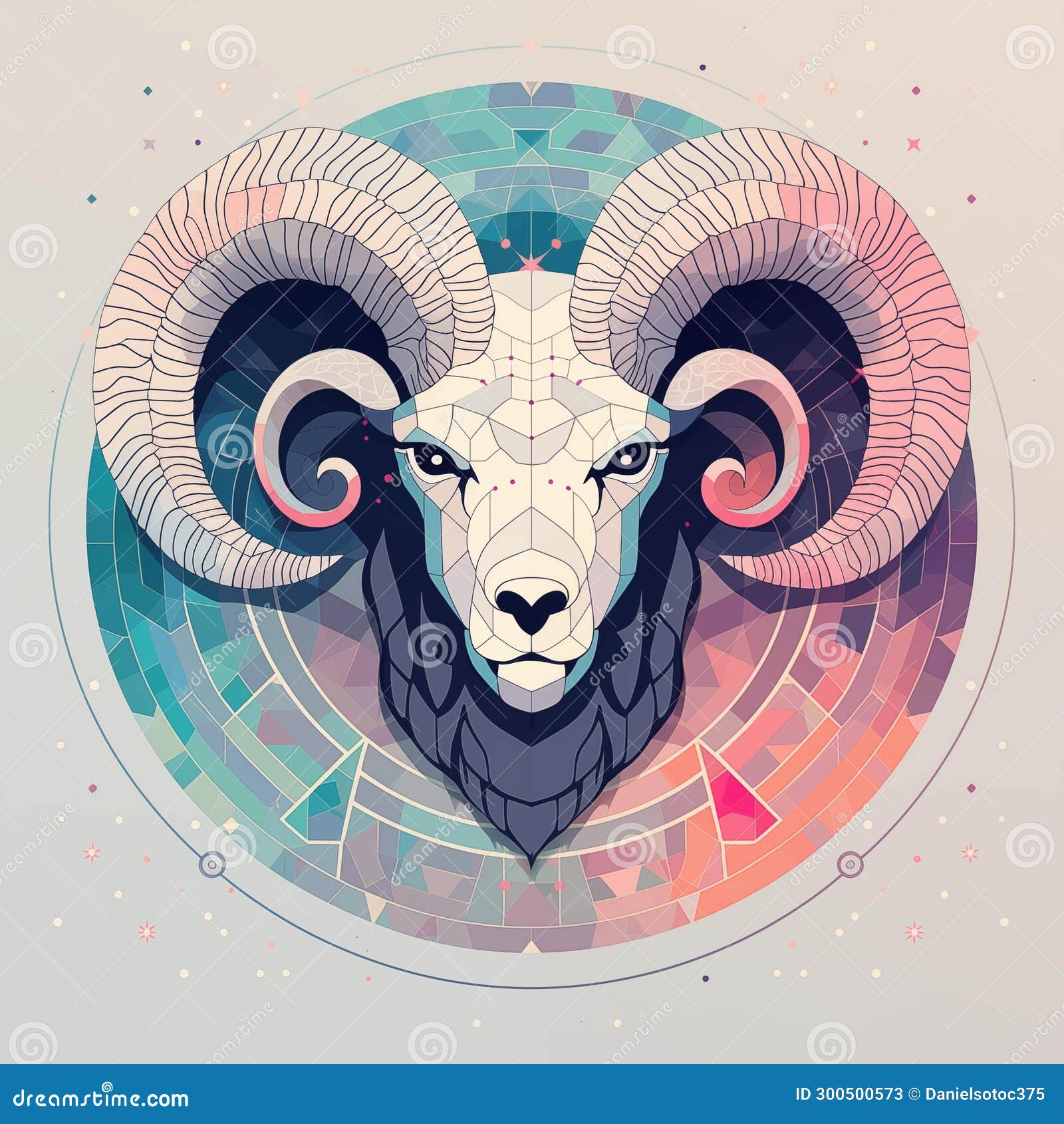 Aries Zodiac Sign Digital Design Stock Illustration - Illustration of ...