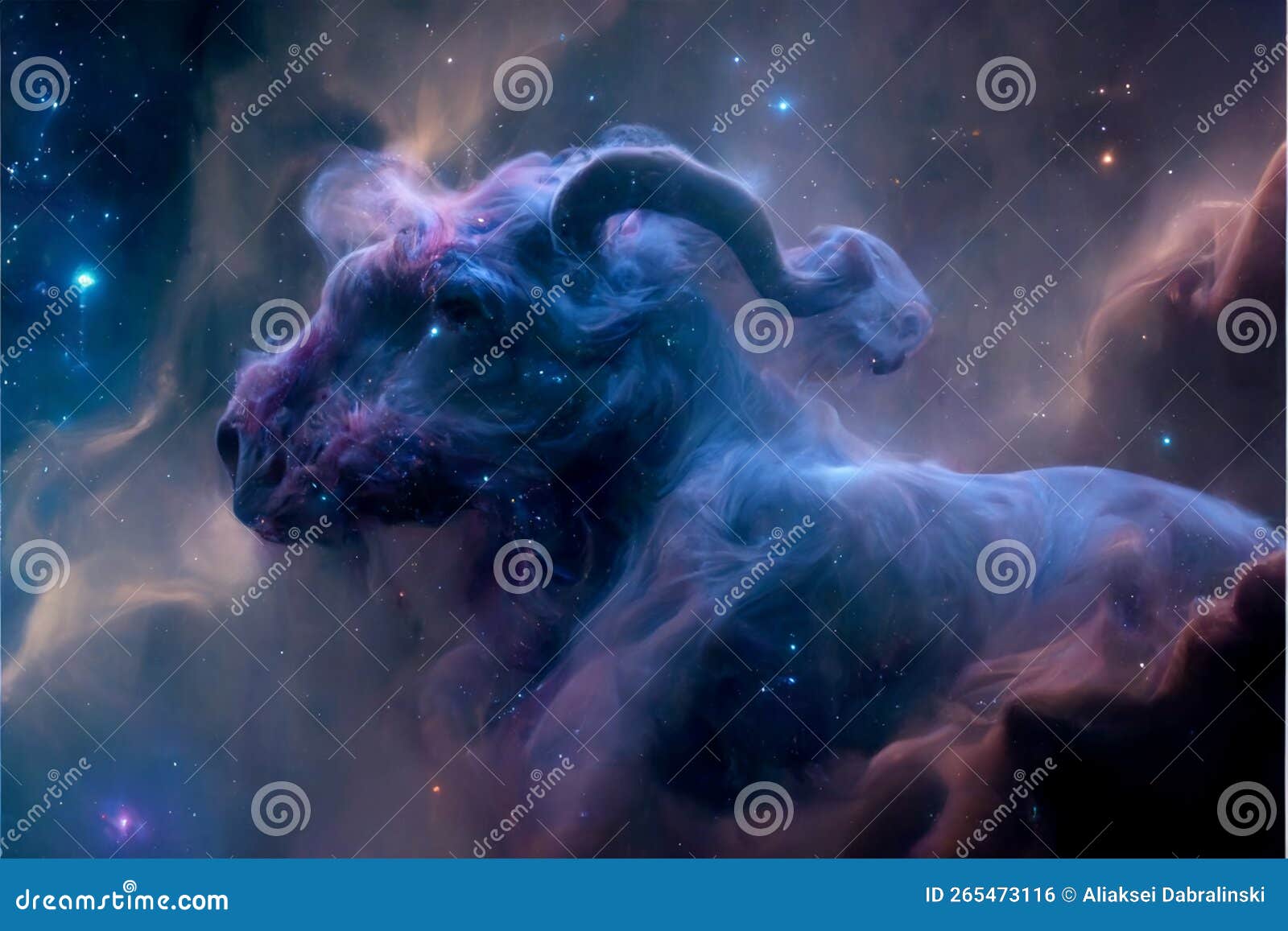 Aries Zodiac Sign in the Form of a Constellation and Galactic Dust ...