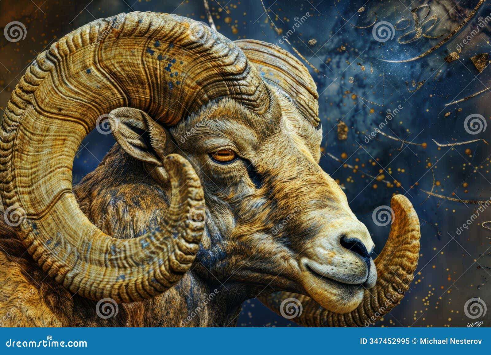 Aries Zodiac Sign Horoscope Symbol Stock Image - Image of science ...