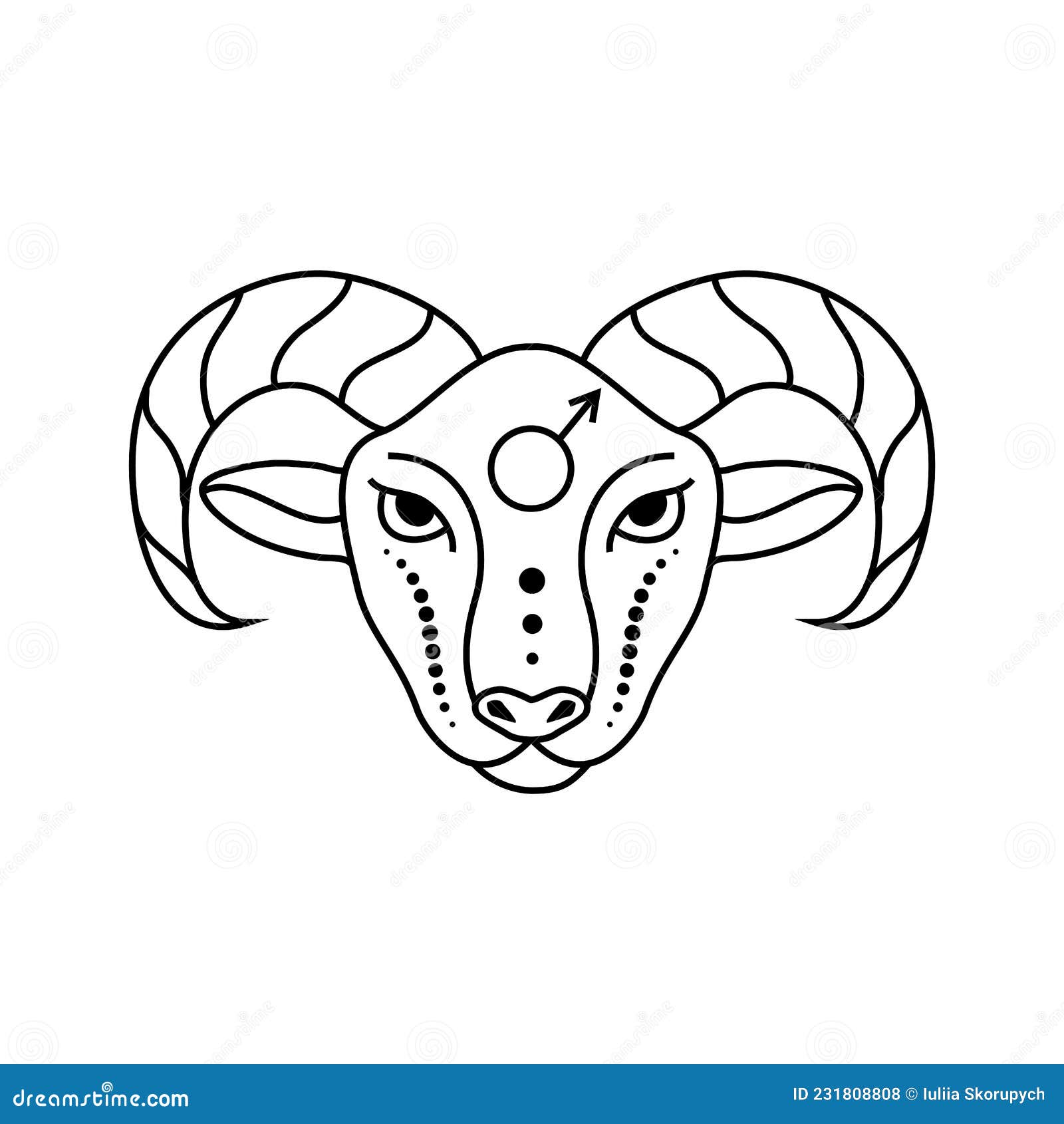 Aries zodiac sign stock vector. Illustration of logo - 231808808