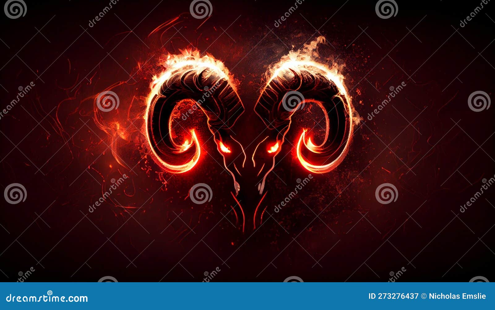 Aries Zodiac Sign Symbol Ai Generated Stock Illustration - Illustration ...