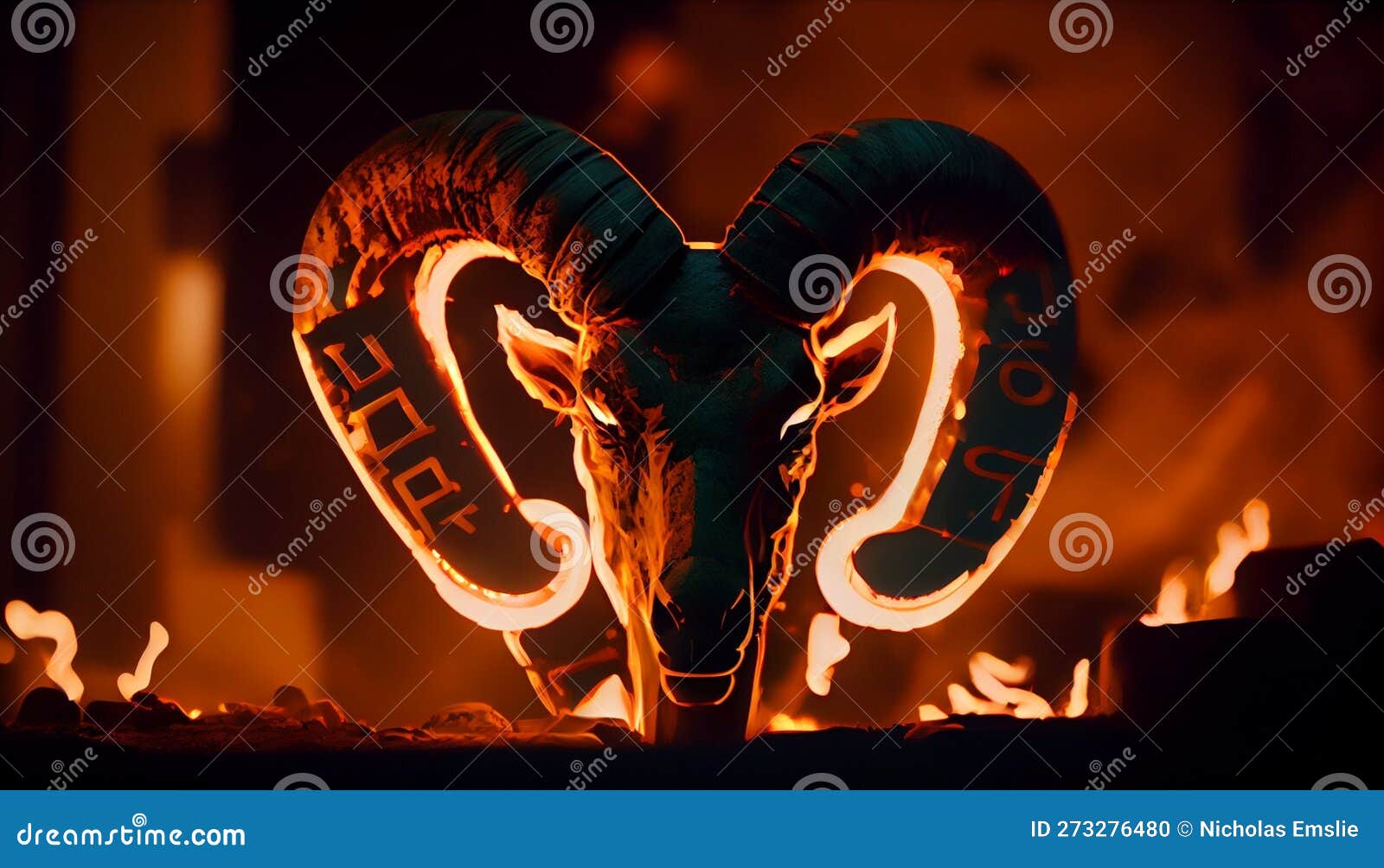 Aries Zodiac Sign Symbol Ai Generated Stock Illustration - Illustration ...