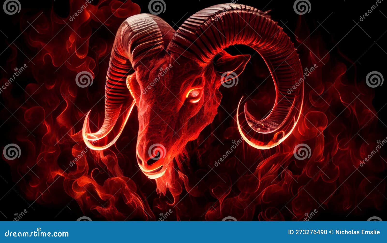Aries Zodiac Sign Symbol Ai Generated Stock Illustration - Illustration ...
