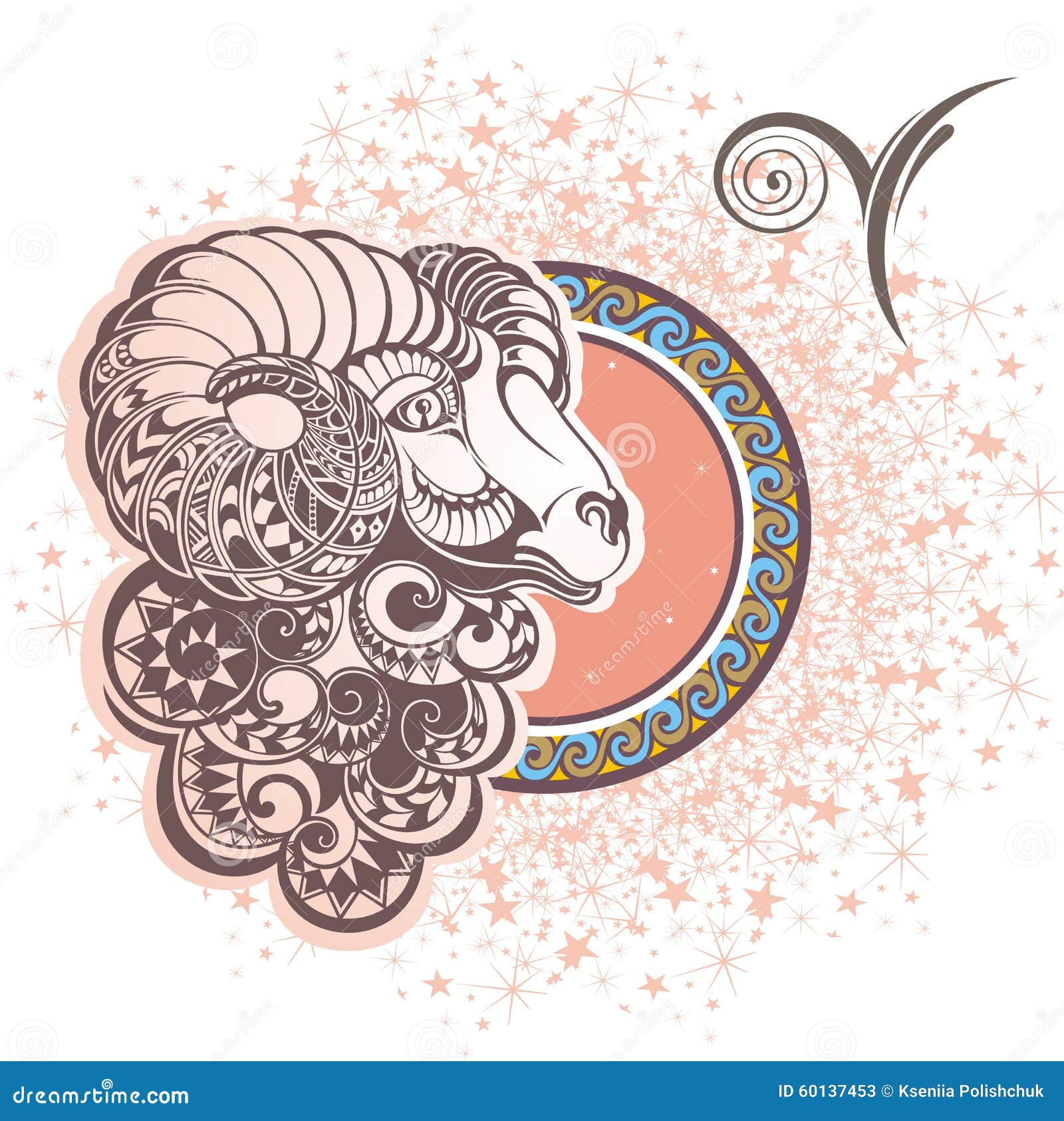 Aries. Zodiac sign stock vector. Illustration of sagittarius - 60137453