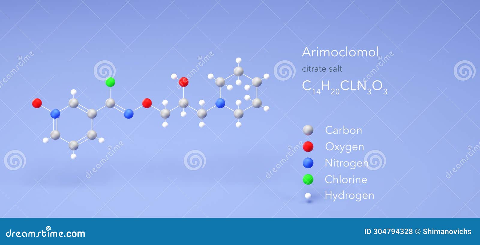 Arimoclomol Molecule, Molecular Structures, 1-piperidinyl Compounds, 3d ...