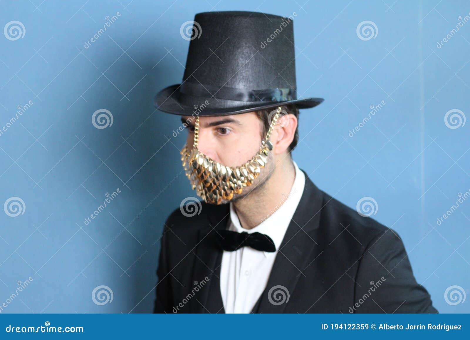 Aristocrat Wearing Luxurious Protective Face Mask Stock Image - Image ...