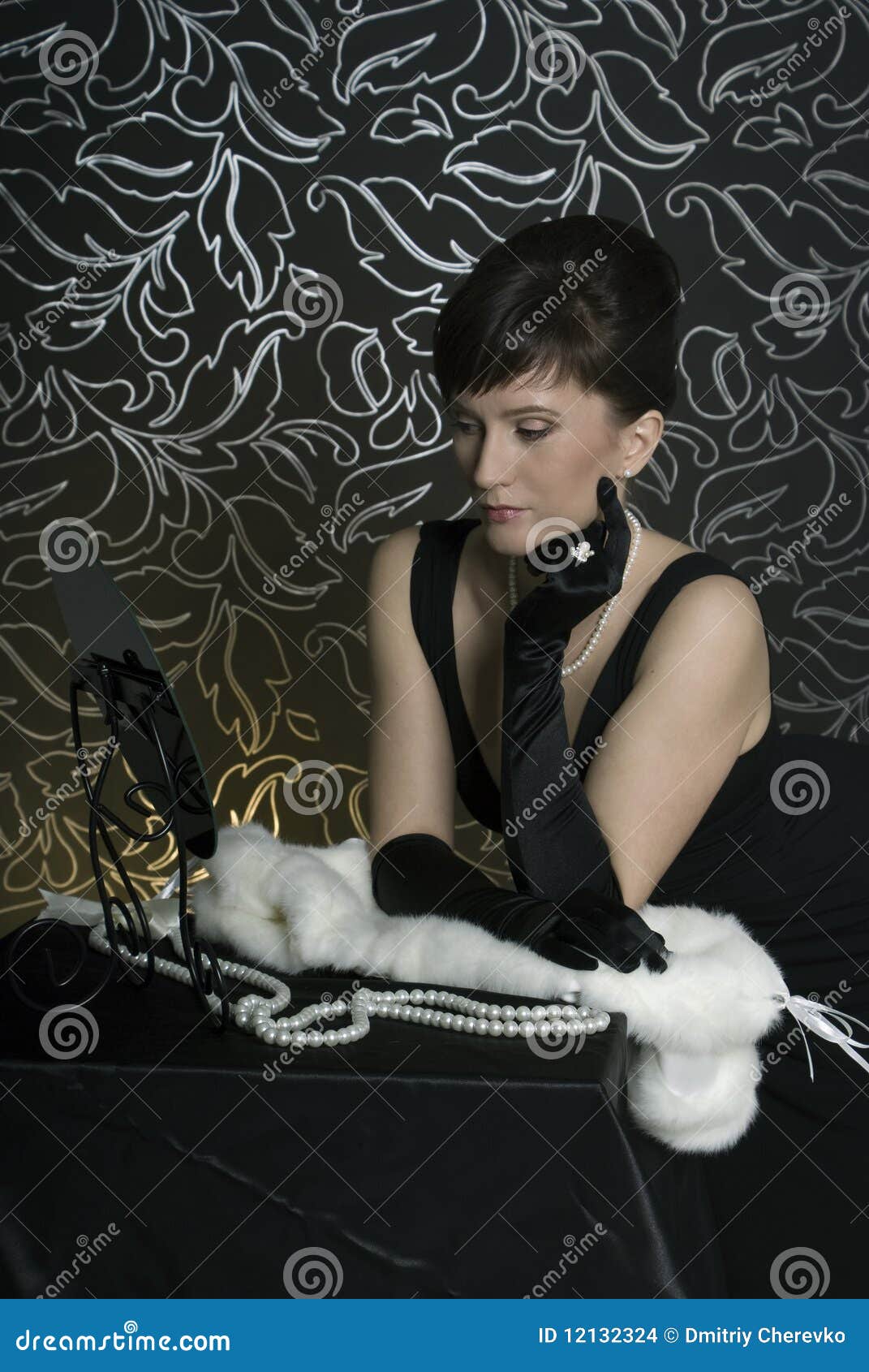 Aristocratic Lady in a Boudoir Stock Photo - Image of attractive ...