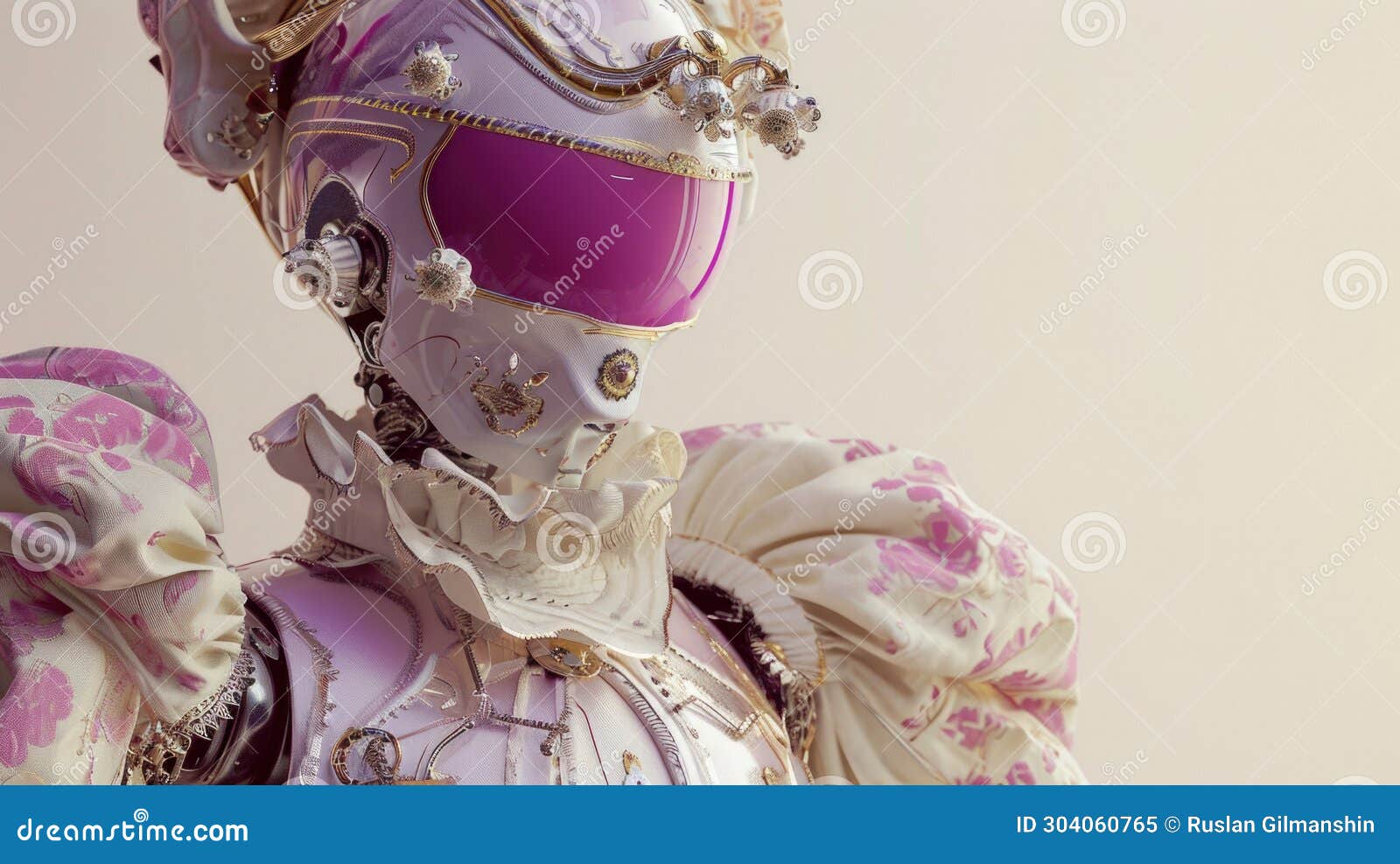 An Aristocratic Robot in Style of Rococo Stock Image - Image of human ...