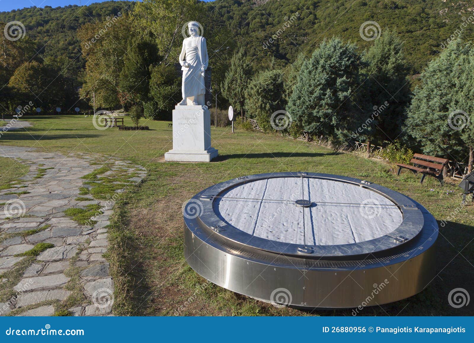 Aristotle Park at Stageira of Greece Stock Photo - Image of masonry ...