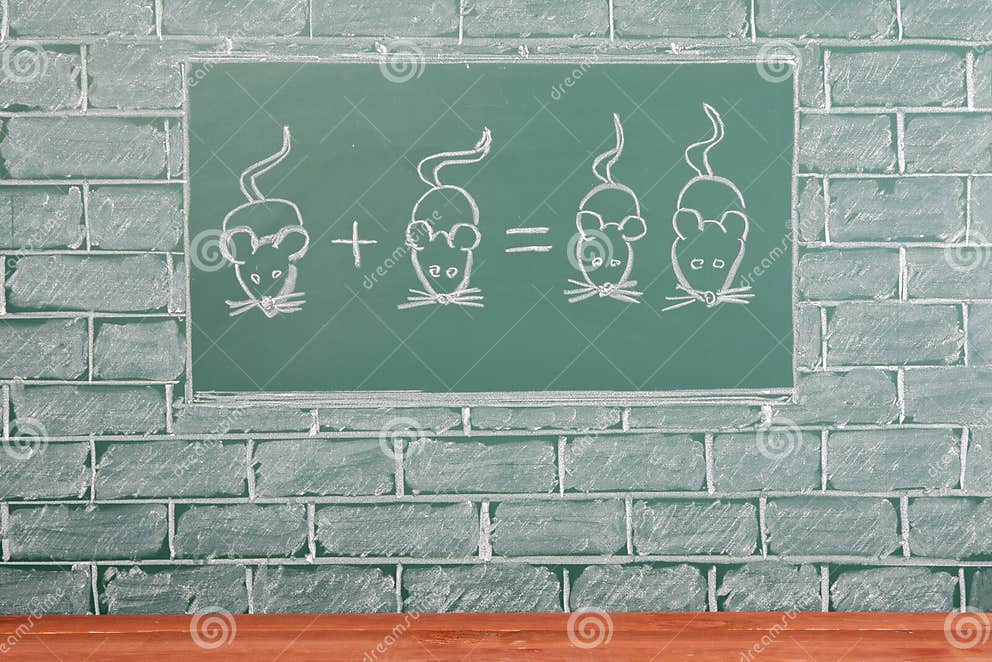 An Arithmetic Example of the Addition of Mice Recorded on Blackboard in ...