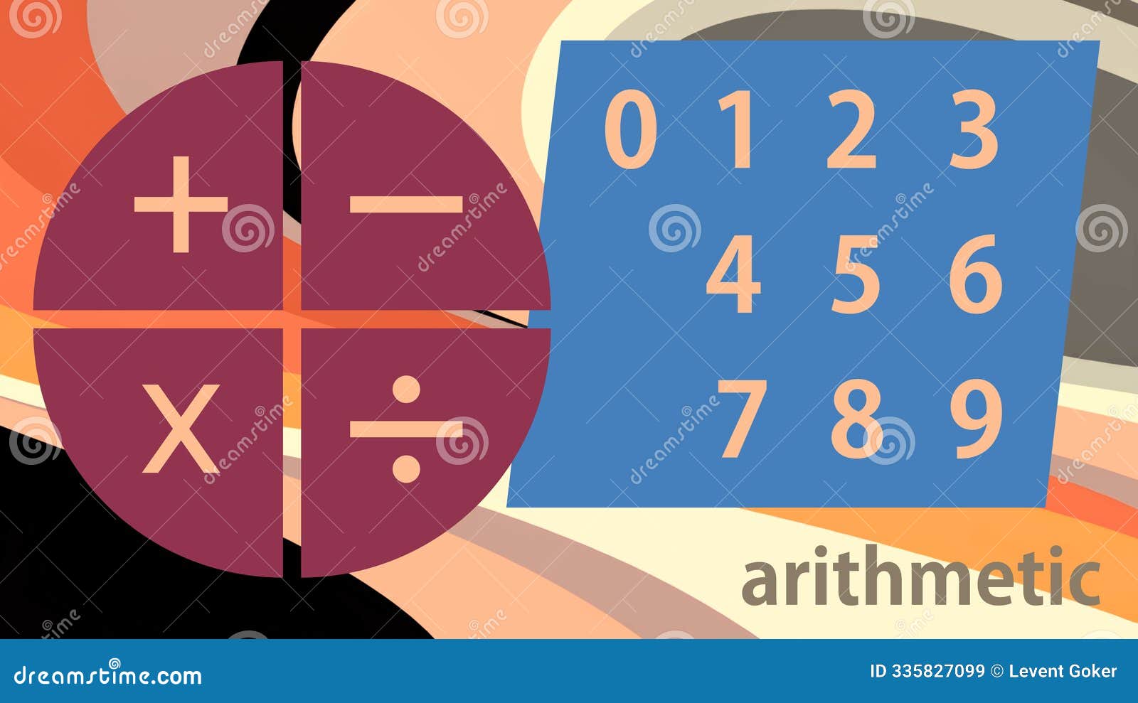 Arithmetic Themed Wallpaper with Simple Design. Stock Illustration ...