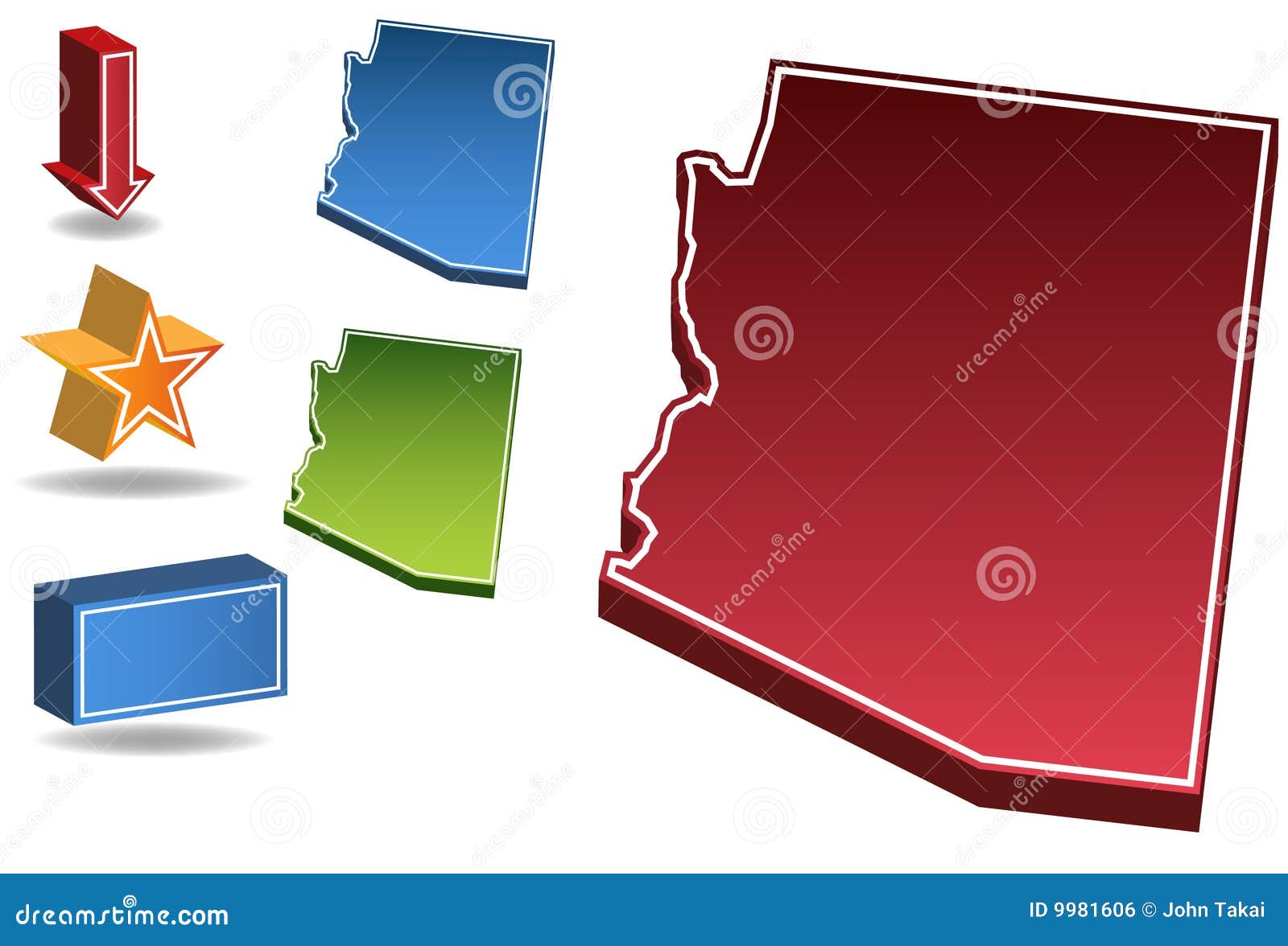 Arizona 3D stock vector. Illustration of arizona, design - 9981606