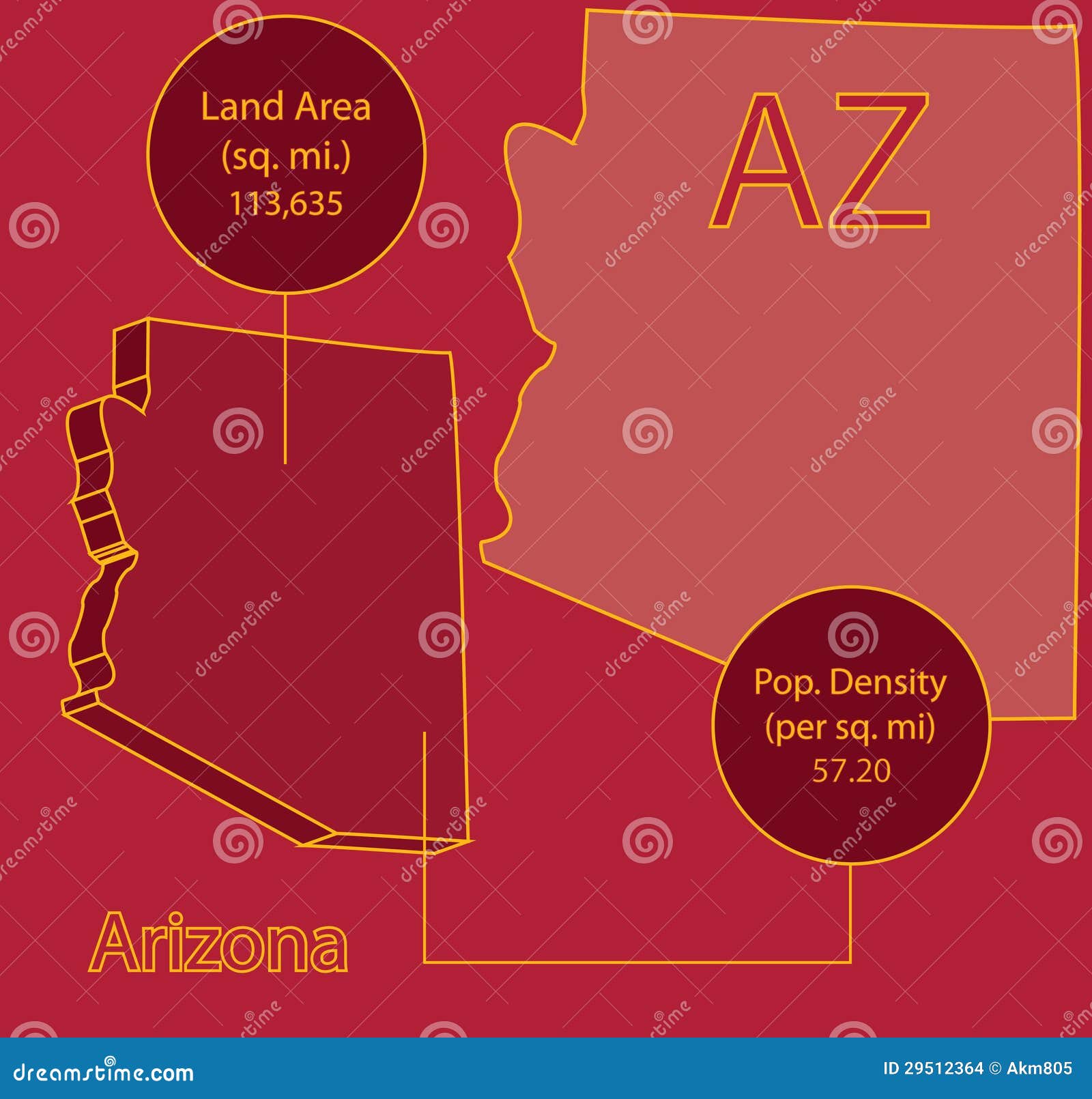 Arizona 3D Vector Map Info Graphic Stock Vector - Illustration of ...