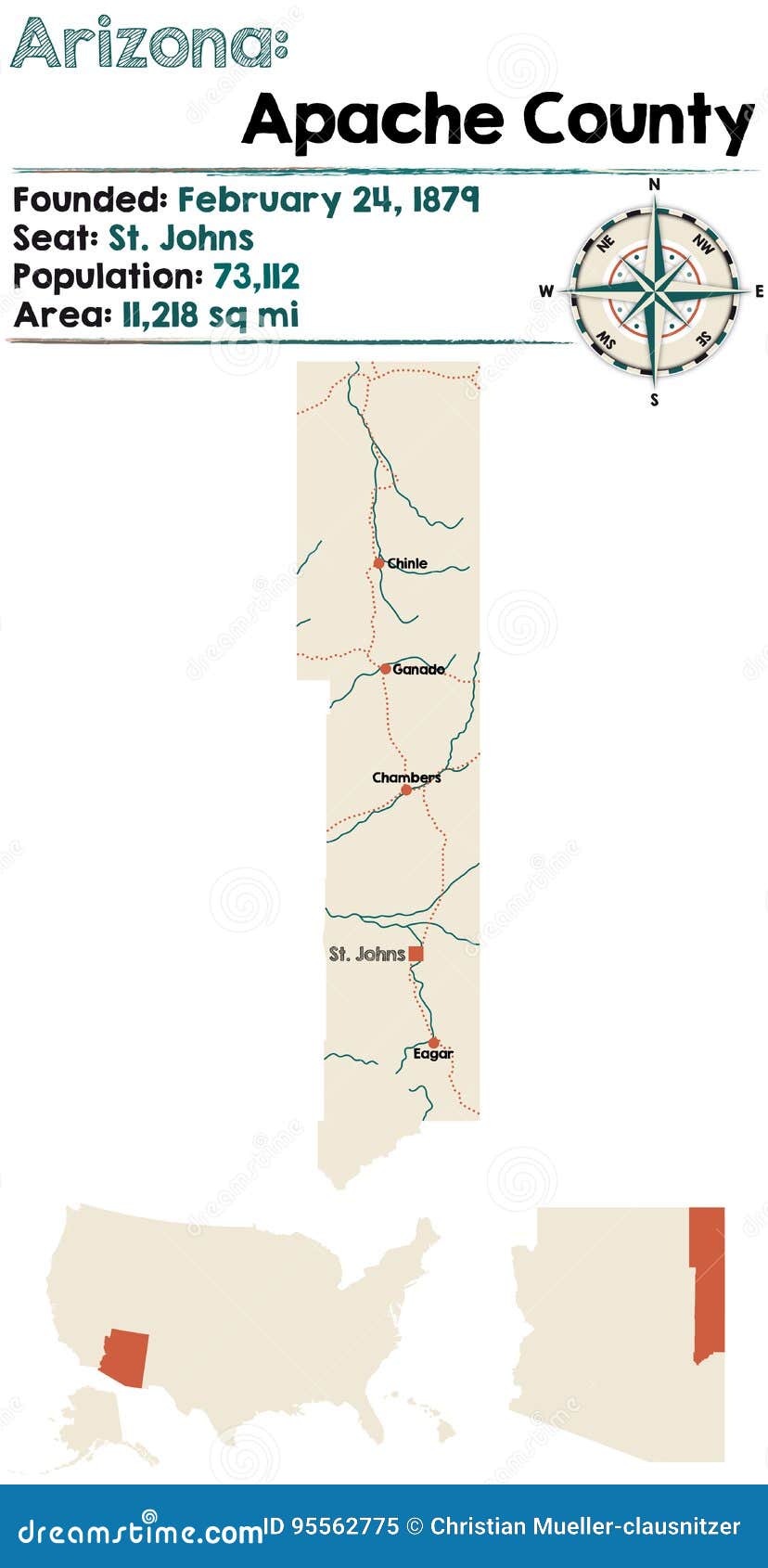 Arizona: Apache county stock vector. Illustration of vintage - 95562775