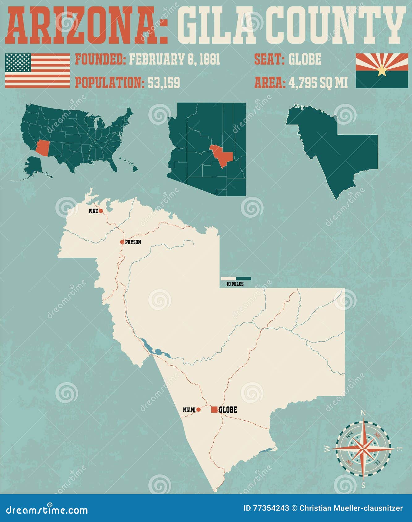Arizona: Apache County stock illustration. Illustration of geography ...