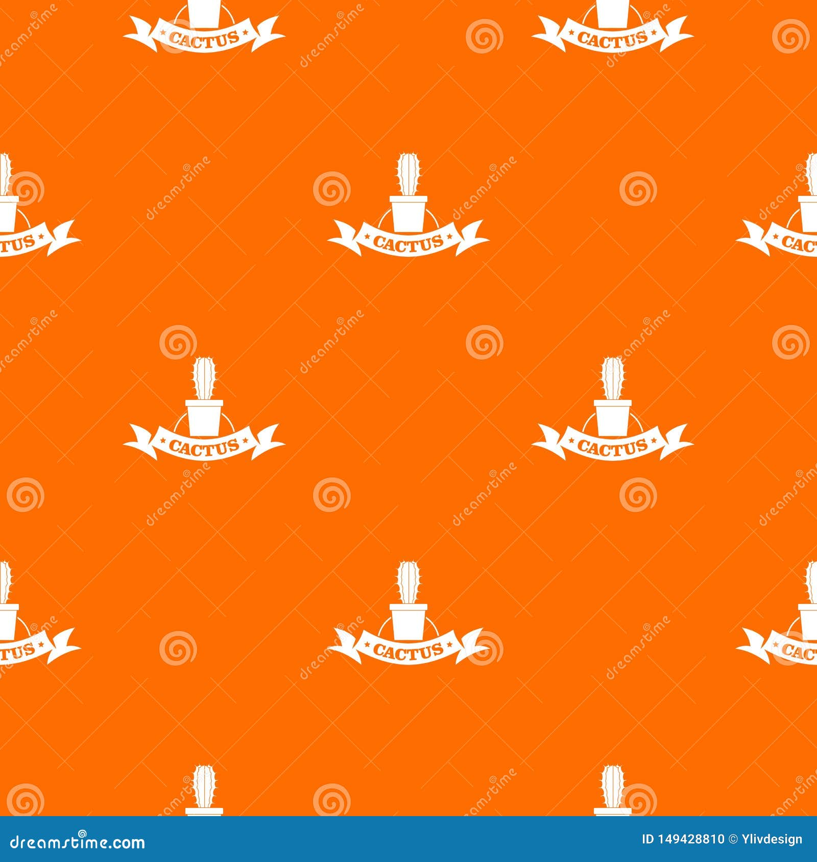 Arizona Cactus Pattern Vector Orange Stock Vector - Illustration of ...
