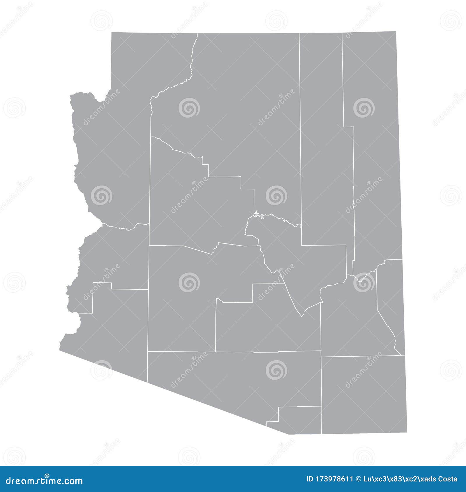 Arizona counties map stock illustration. Illustration of arizona ...