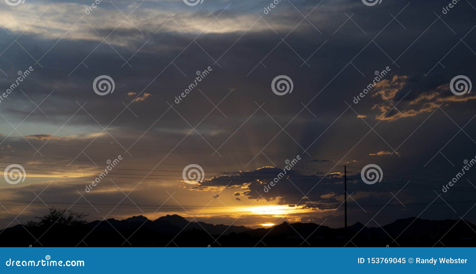 Arizona Desert Sunset Summer Sky Stock Image - Image of desert, july ...