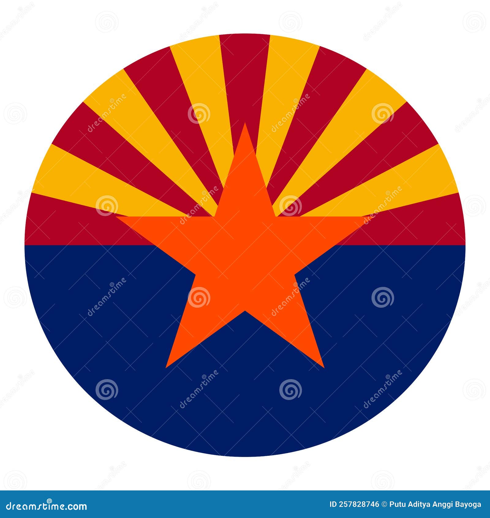 Arizona flag round shape stock vector. Illustration of vector - 257828746