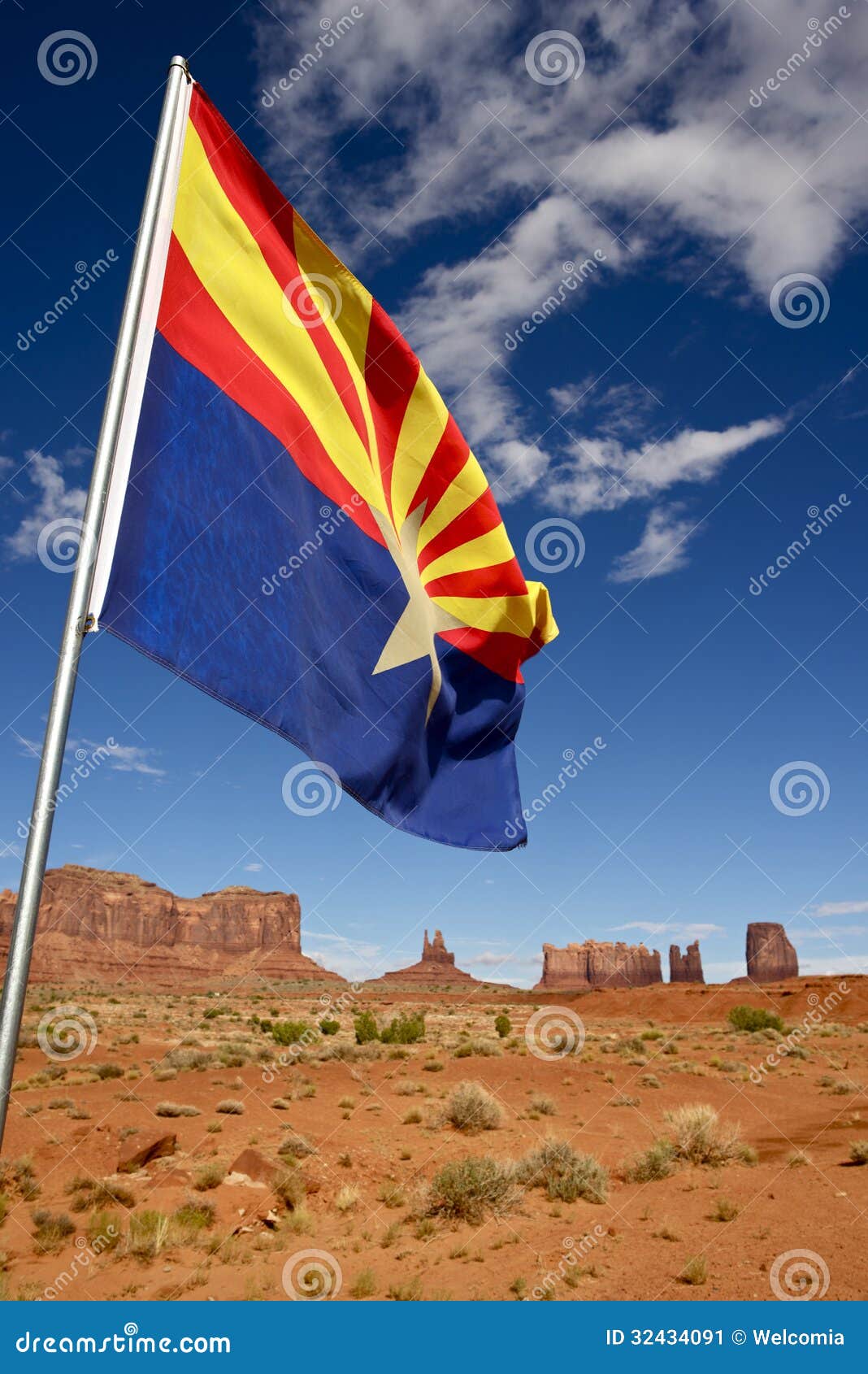 Arizona Flag and Lands stock image. Image of rocks, star - 32434091