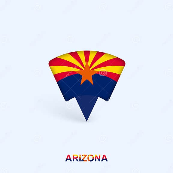 Arizona Flag Map Pointer Design with Shadow Stock Illustration ...