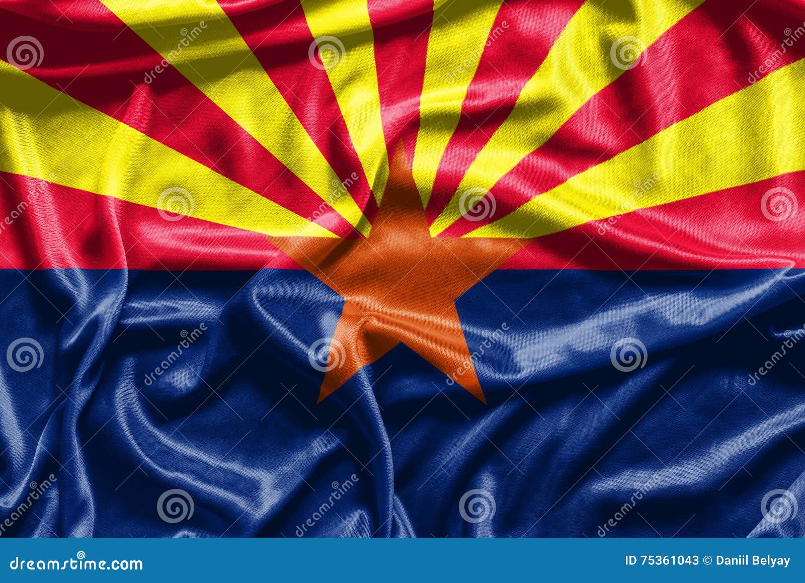 Arizona Flag Pattern on Fabric Texture Stock Image - Image of patriotic ...