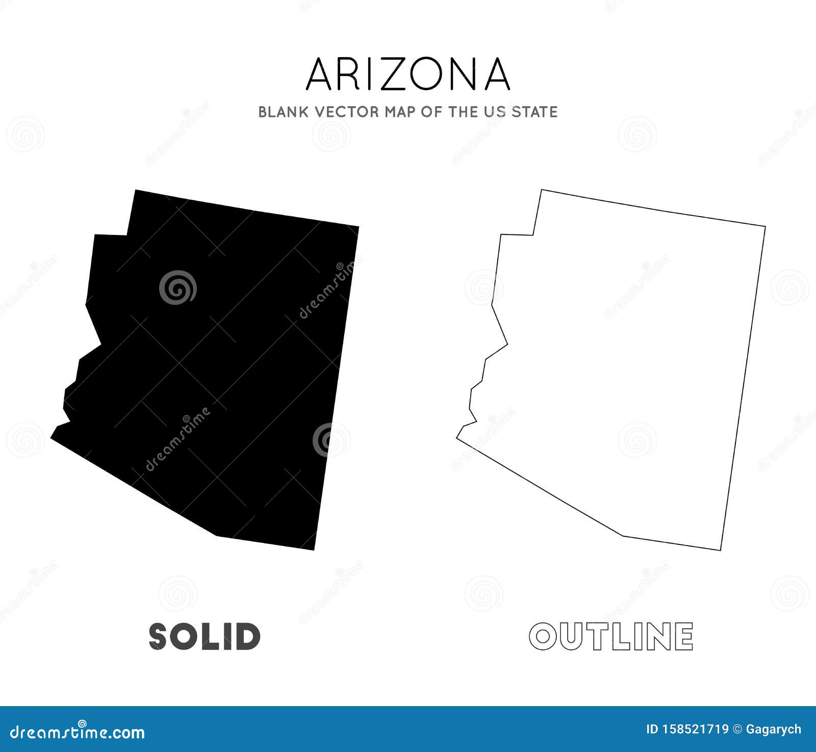 Arizona map. stock vector. Illustration of print, border - 158521719