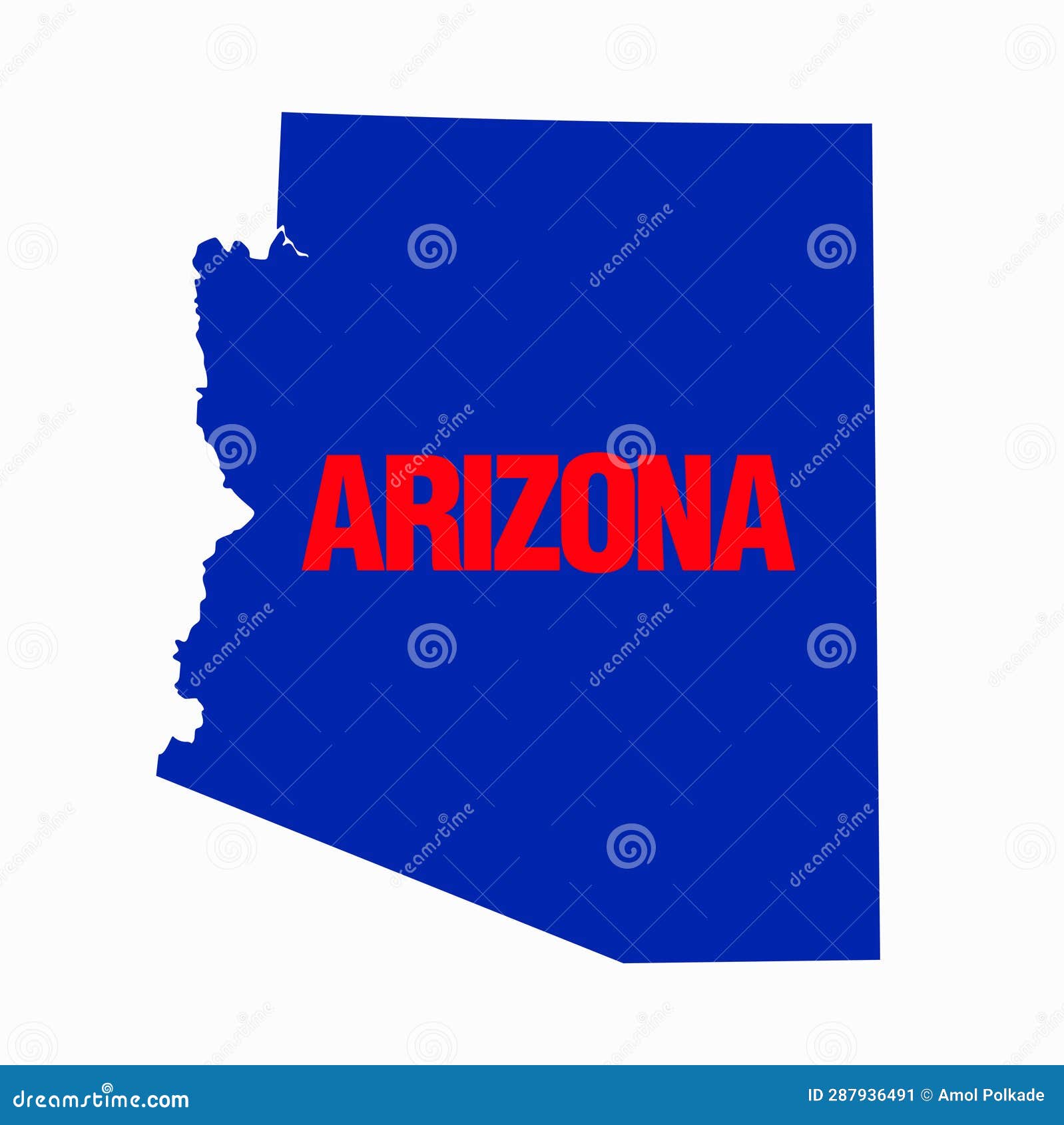 Arizona Map with Blue Color Vector Illustration Stock Vector ...