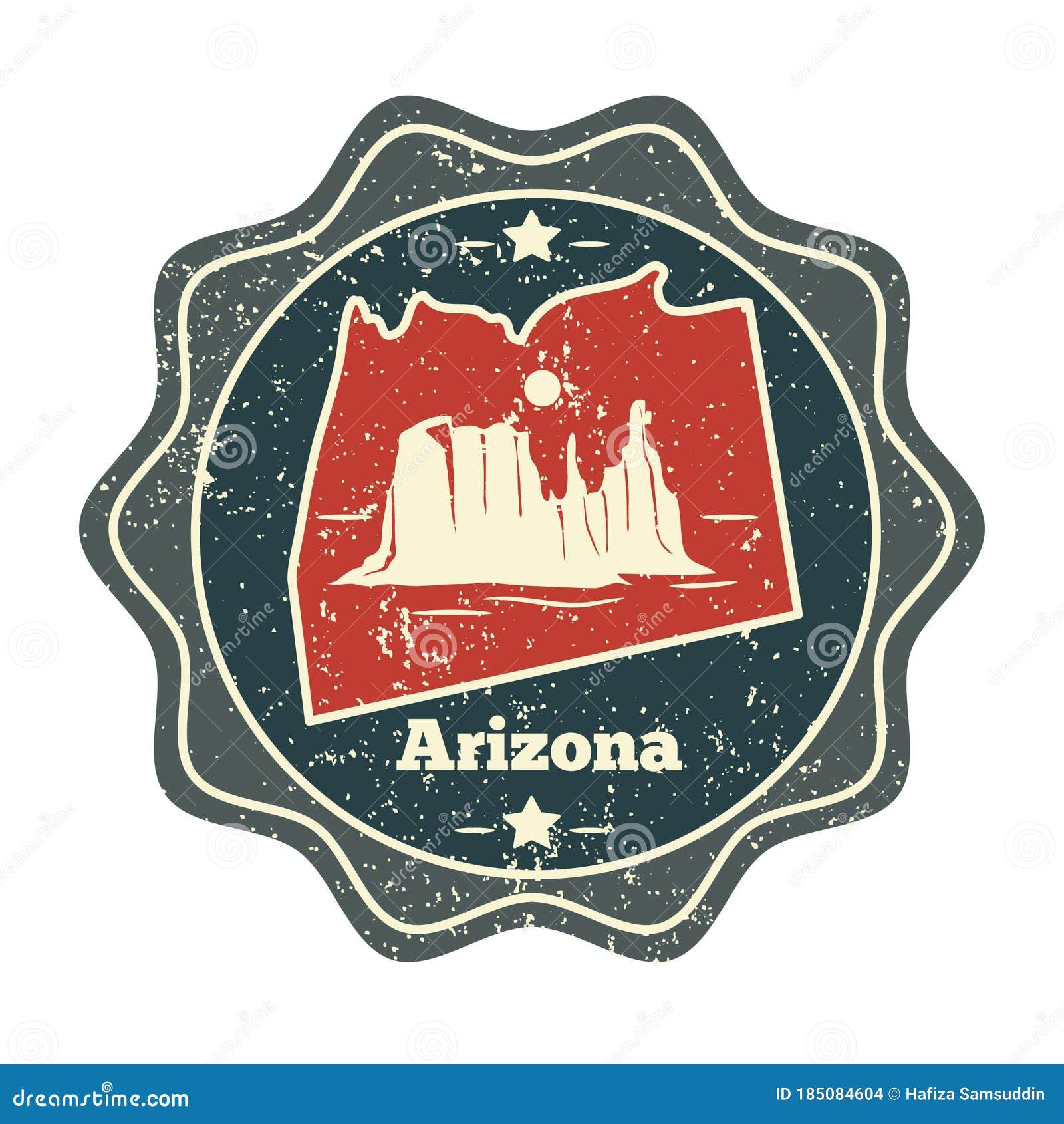 Arizona Map Label. Vector Illustration Decorative Design Stock Vector ...
