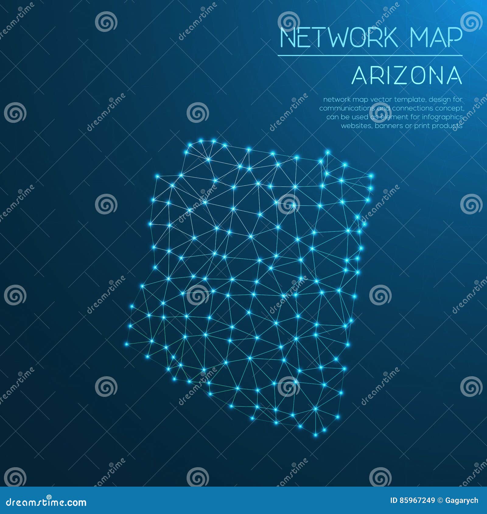 Arizona network map. stock vector. Illustration of geometric - 85967249
