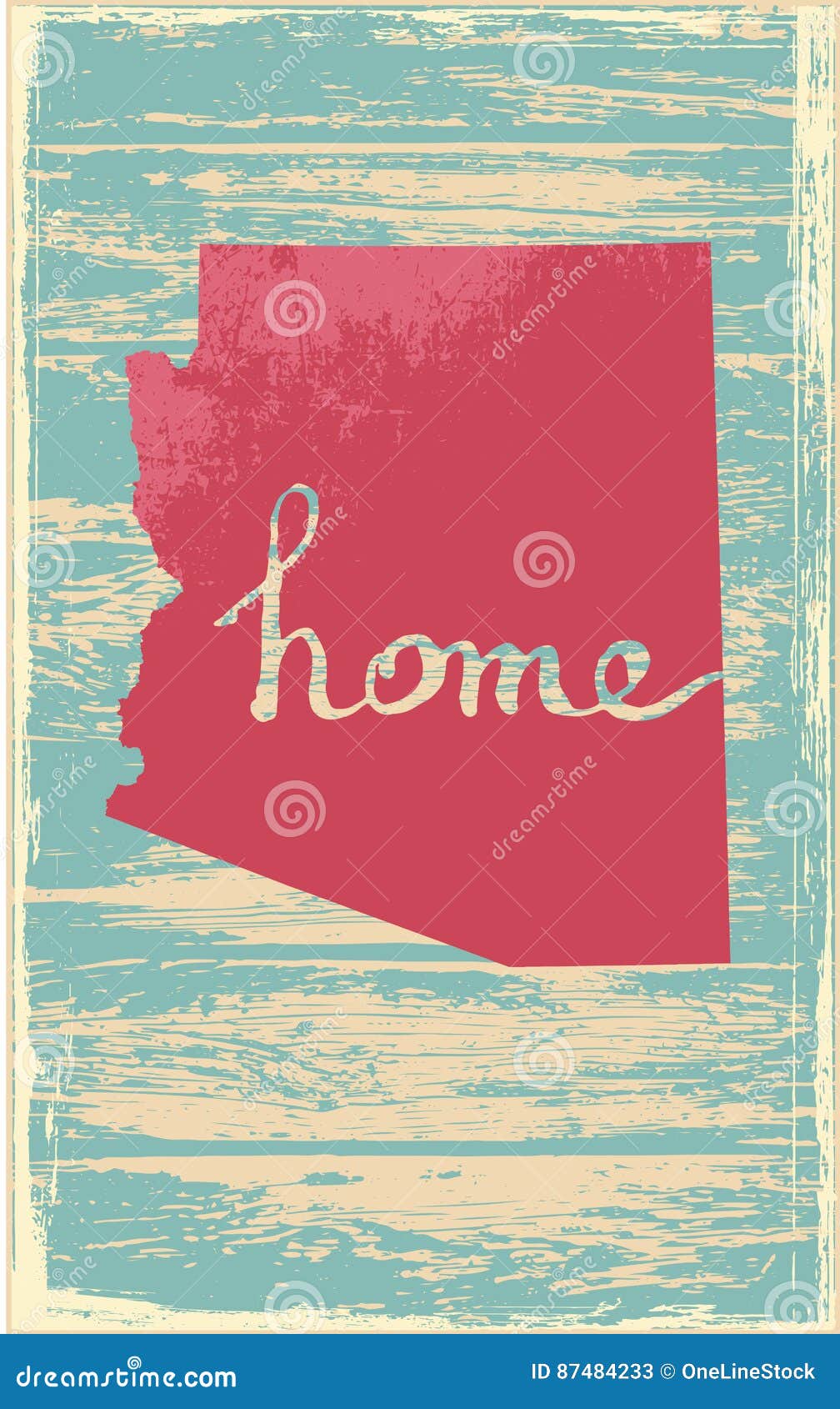 Arizona Nostalgic Rustic Vintage State Vector Sign Stock Vector ...