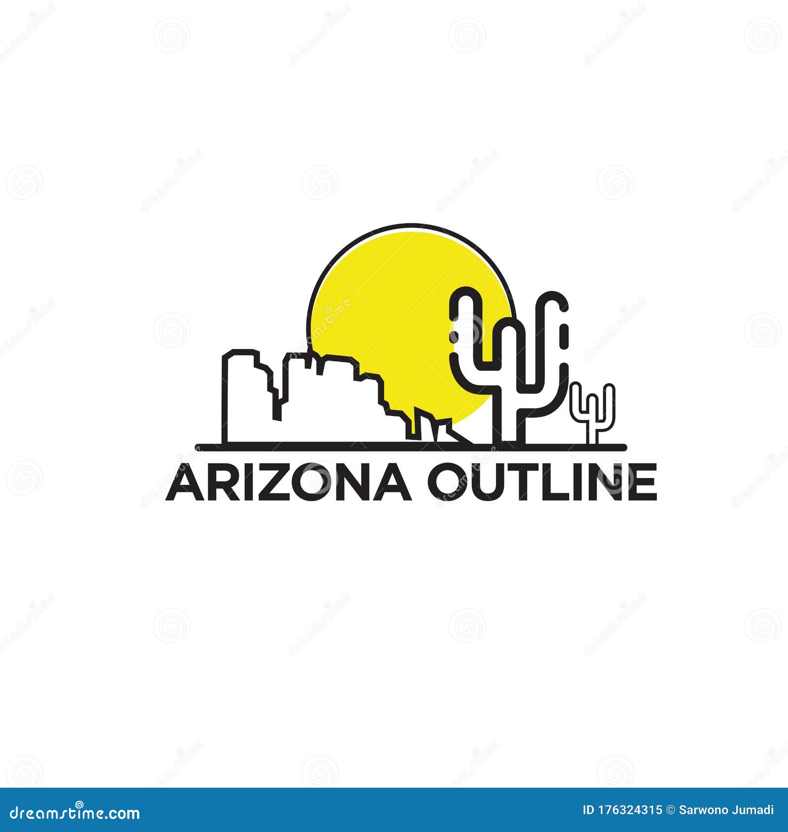 Arizona Outline Landscape Design Concept, Icon, Element, and Template ...