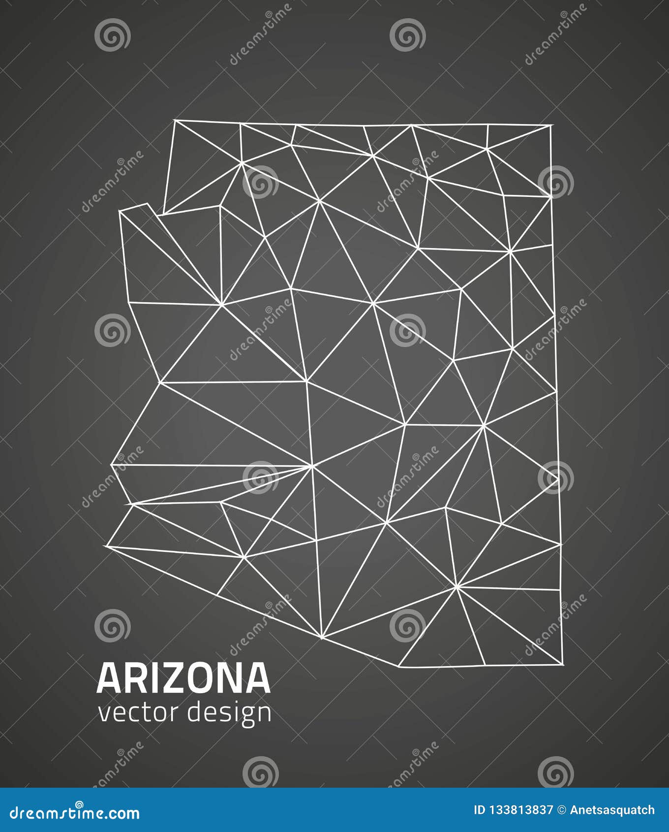 Arizona Vector Black Triangle Mosaic Outline Map Stock Vector ...