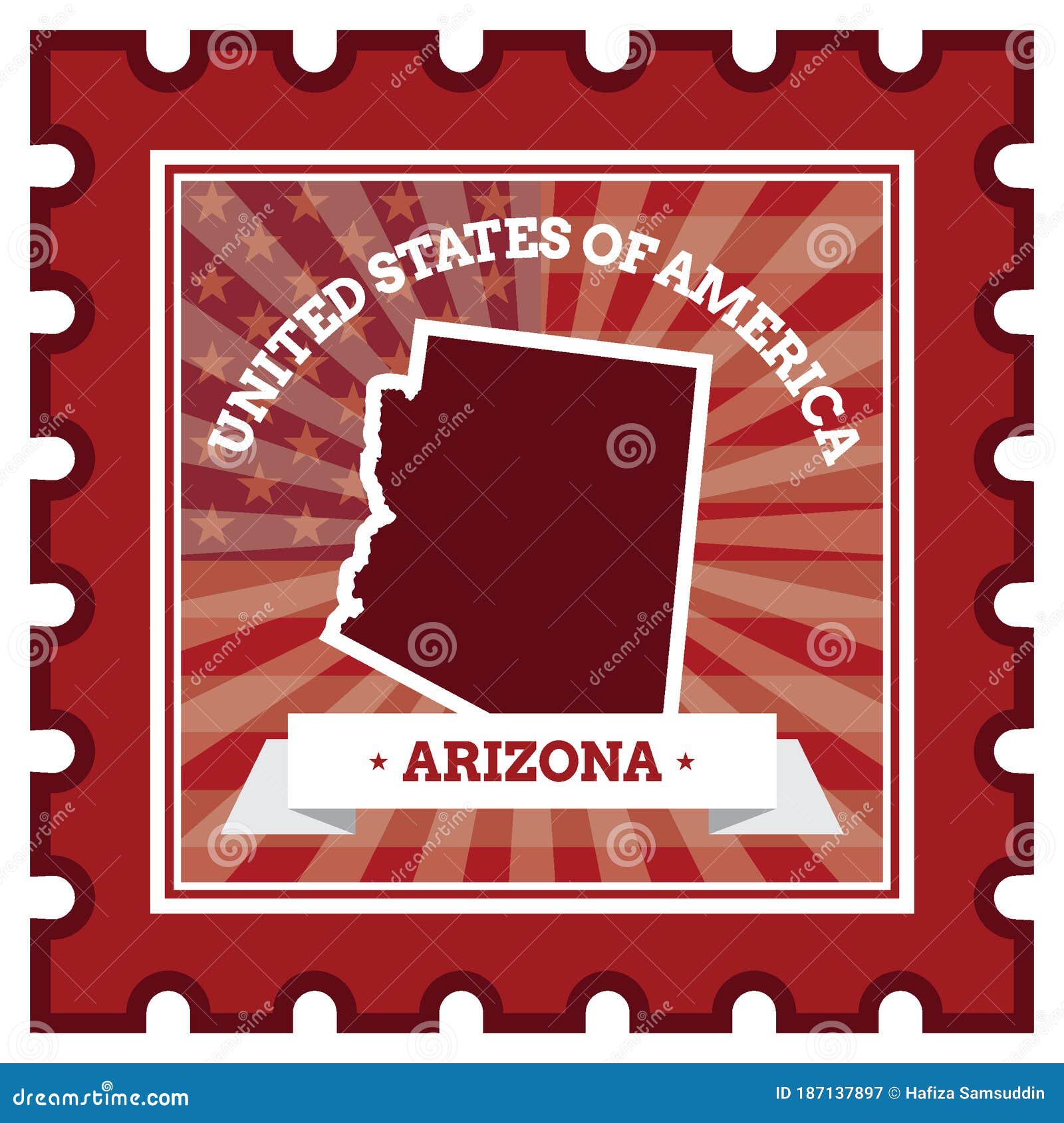 Arizona Postage Stamp. Vector Illustration Decorative Design Stock ...