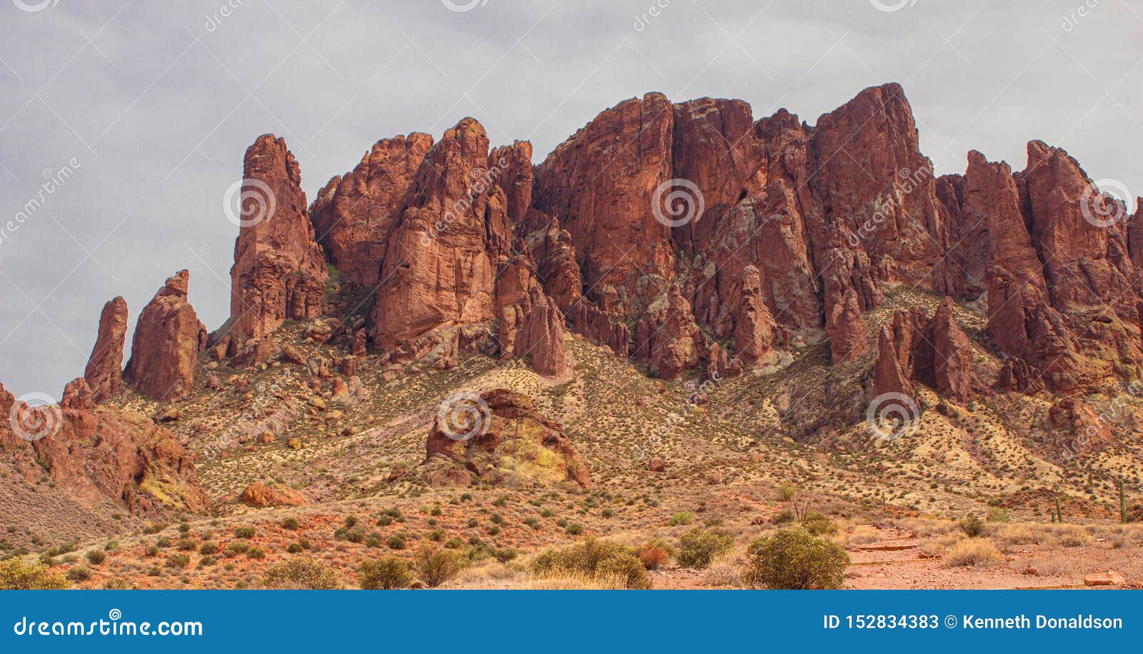 Arizona Rock Formations and Desert Brush Stock Image - Image of orange ...