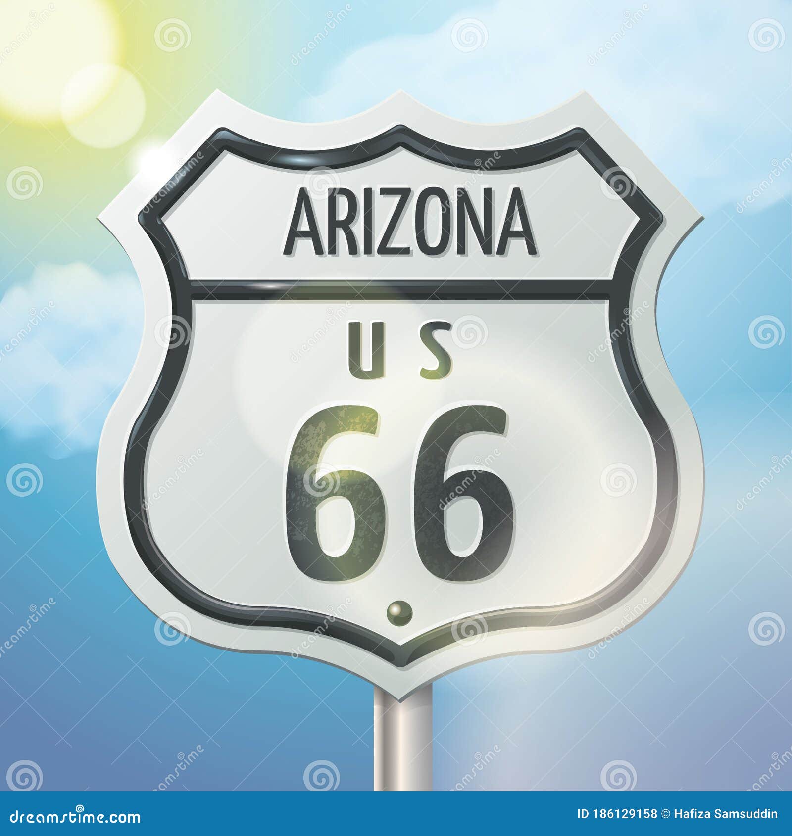 Arizona 66 Route Sign. Vector Illustration Decorative Design Stock ...