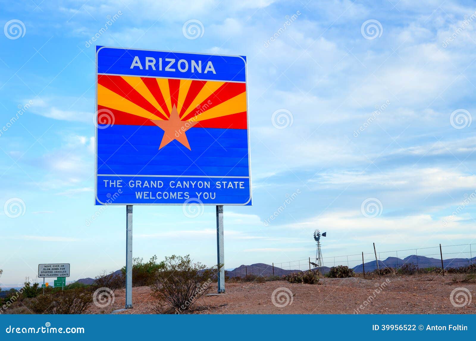 Arizona sign stock photo. Image of welcome, border, road - 39956522