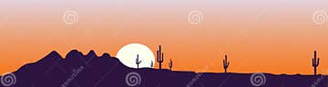 Arizona Skyline at the Sunset Stock Vector - Illustration of color ...