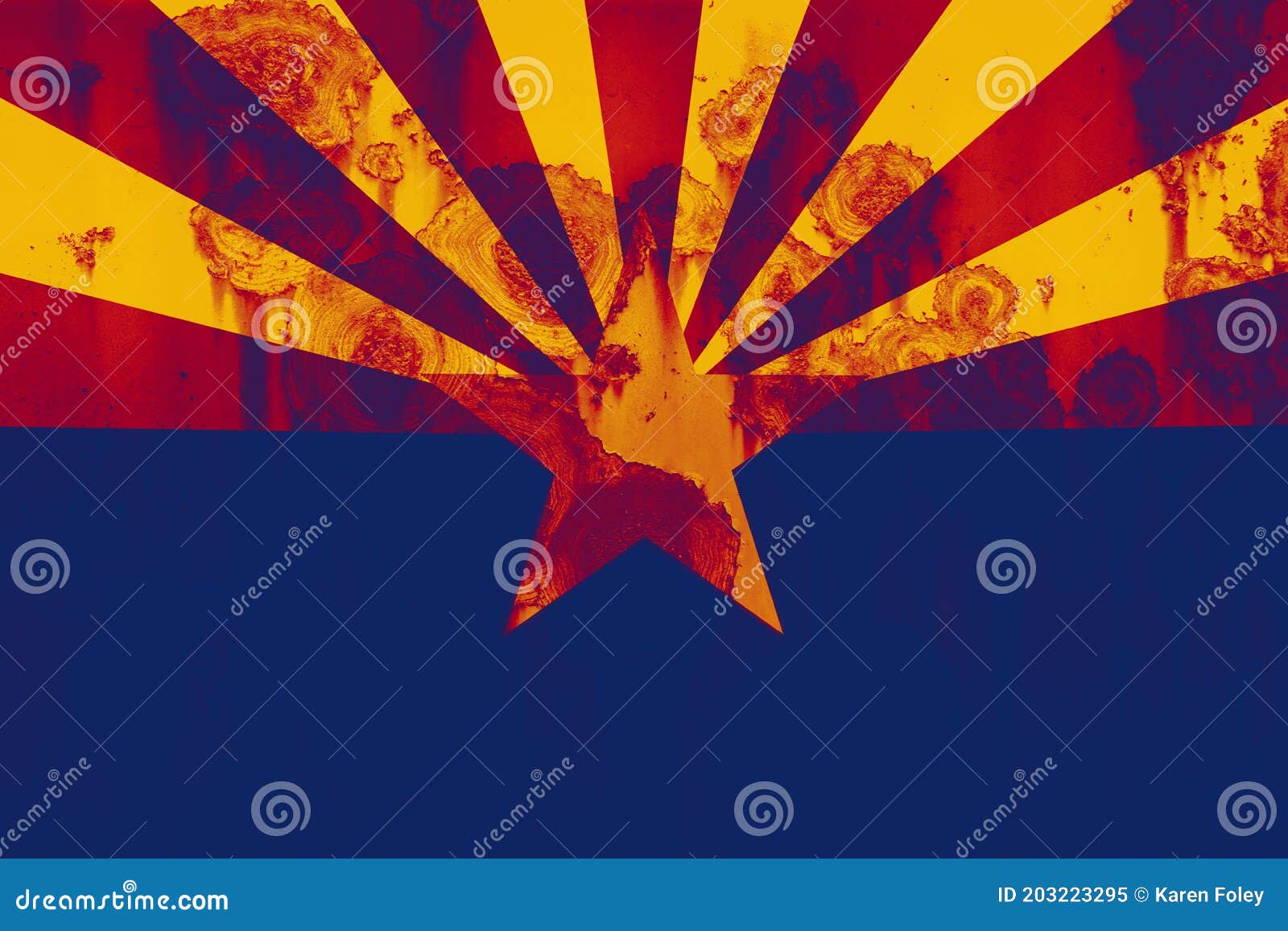 Arizona State Flag stock illustration. Illustration of grunge - 203223295