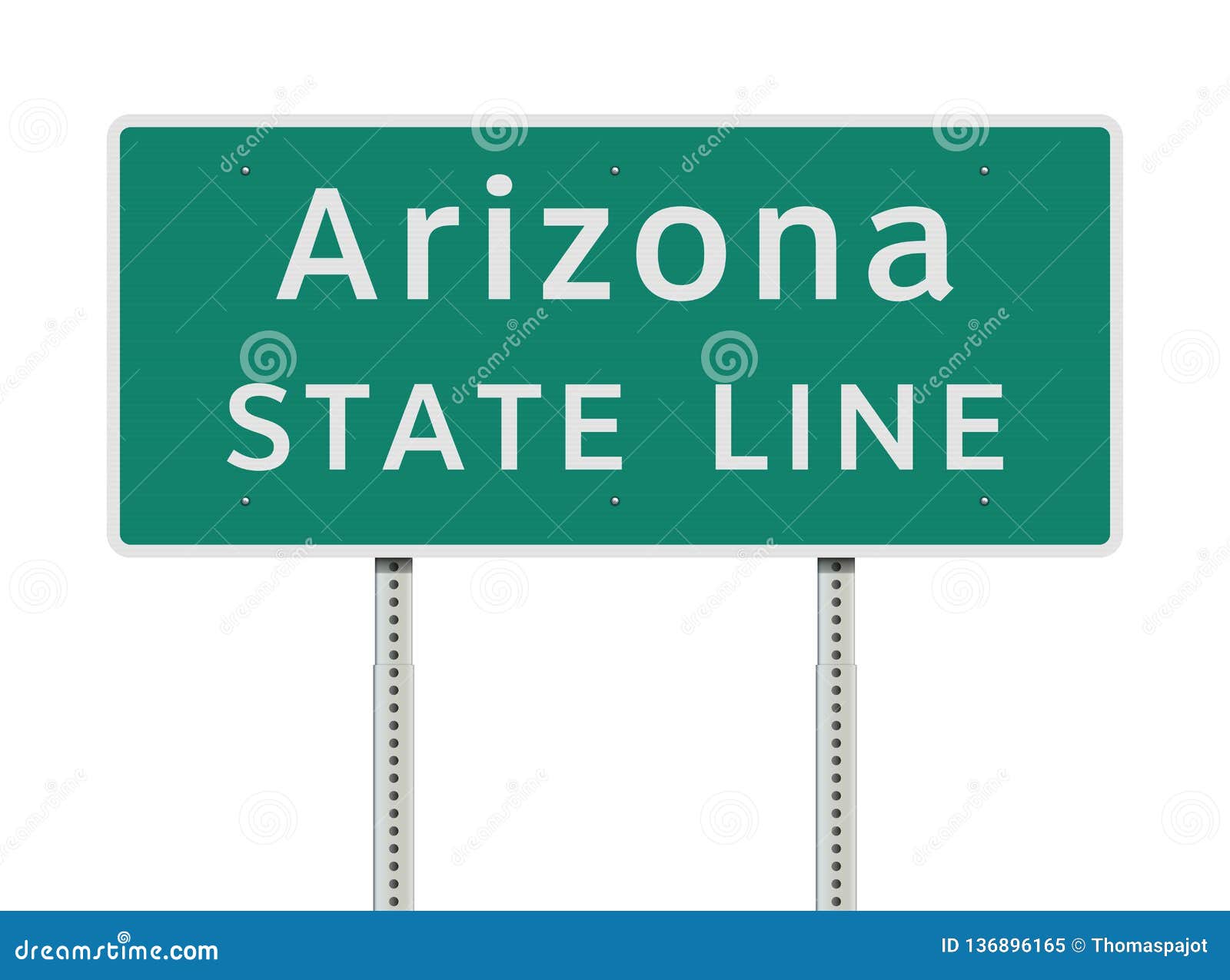 Arizona State Line Green Road Sign Stock Vector - Illustration of ...