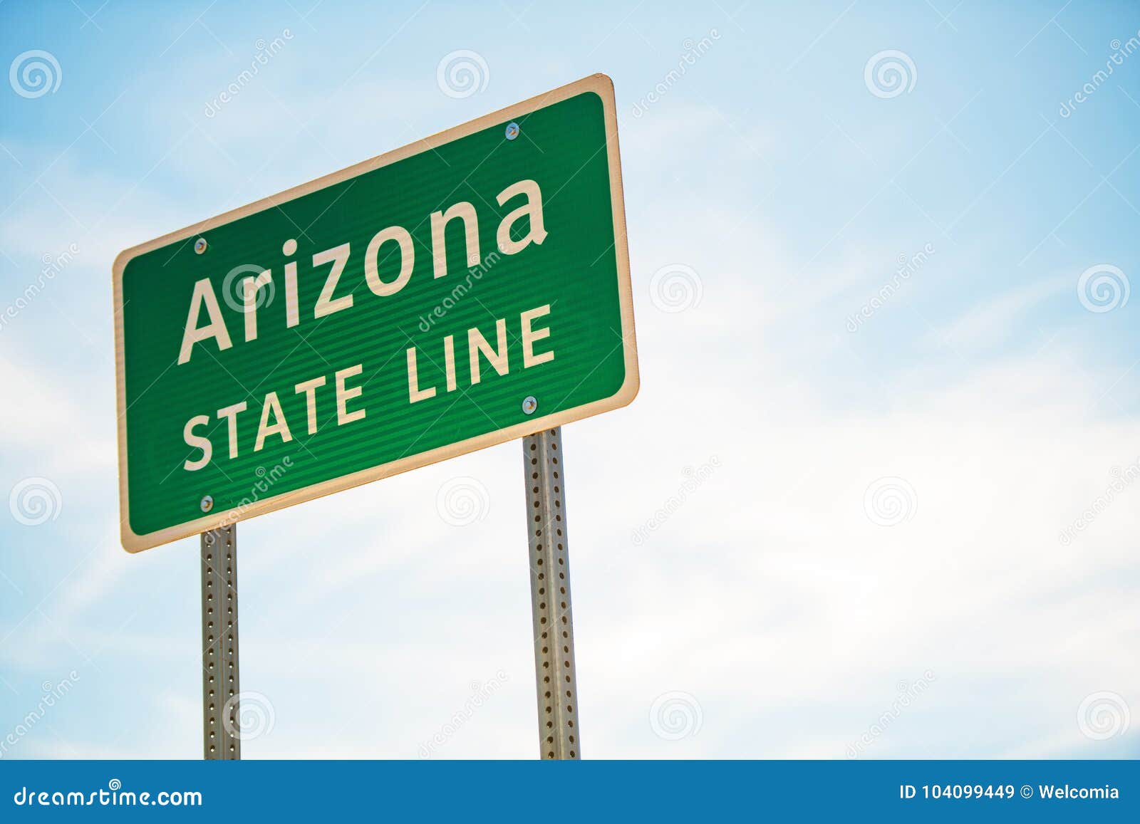 Arizona State Line Road Sign Stock Image - Image of outdoor, signage ...