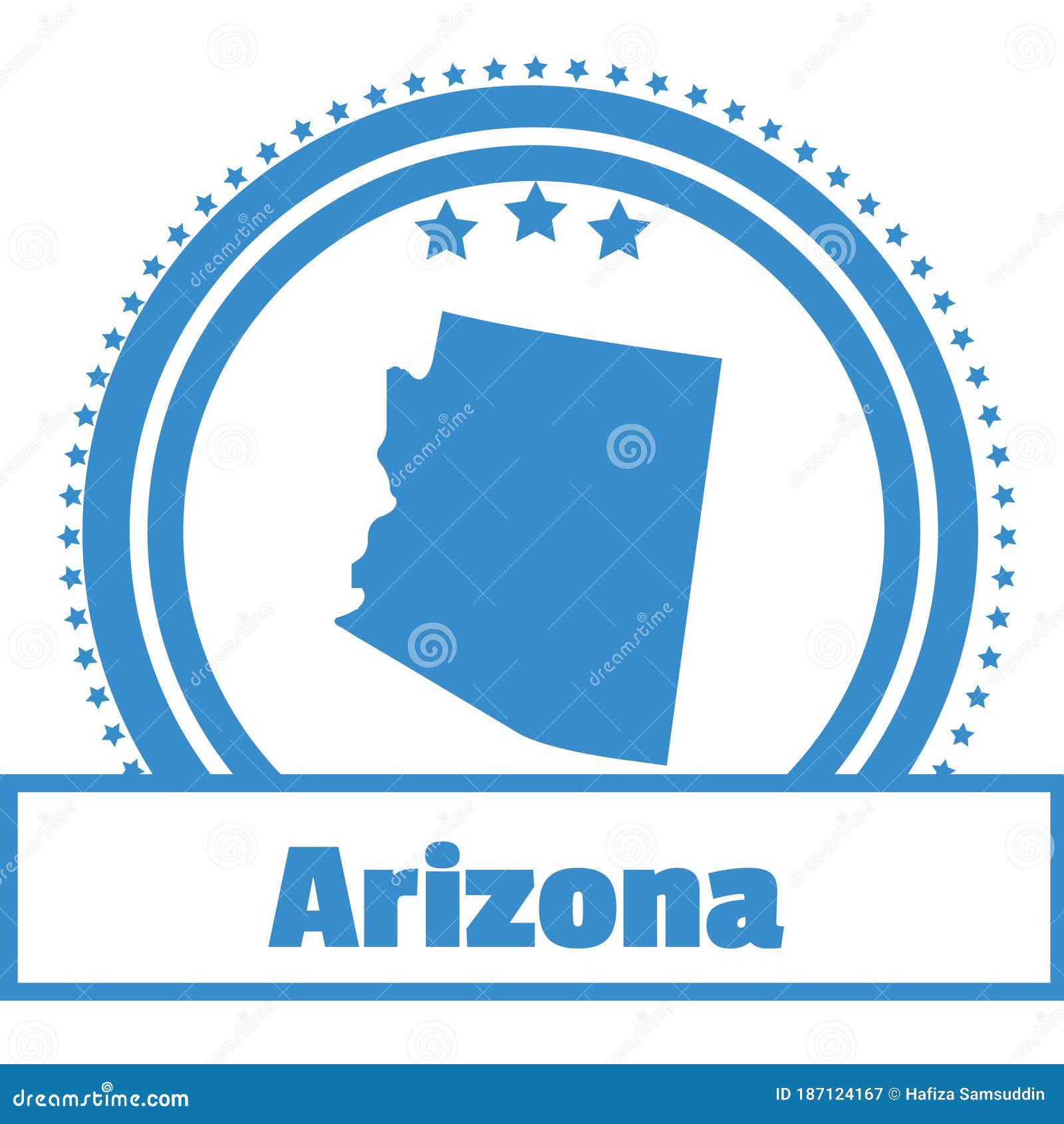 Arizona State Map Label. Vector Illustration Decorative Design Stock ...