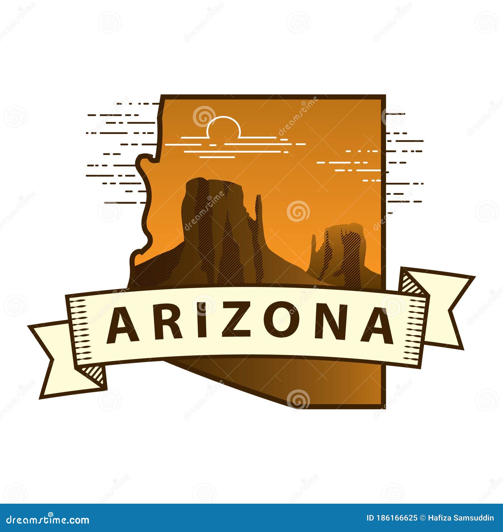 Arizona State Map. Vector Illustration Decorative Design Stock Vector ...
