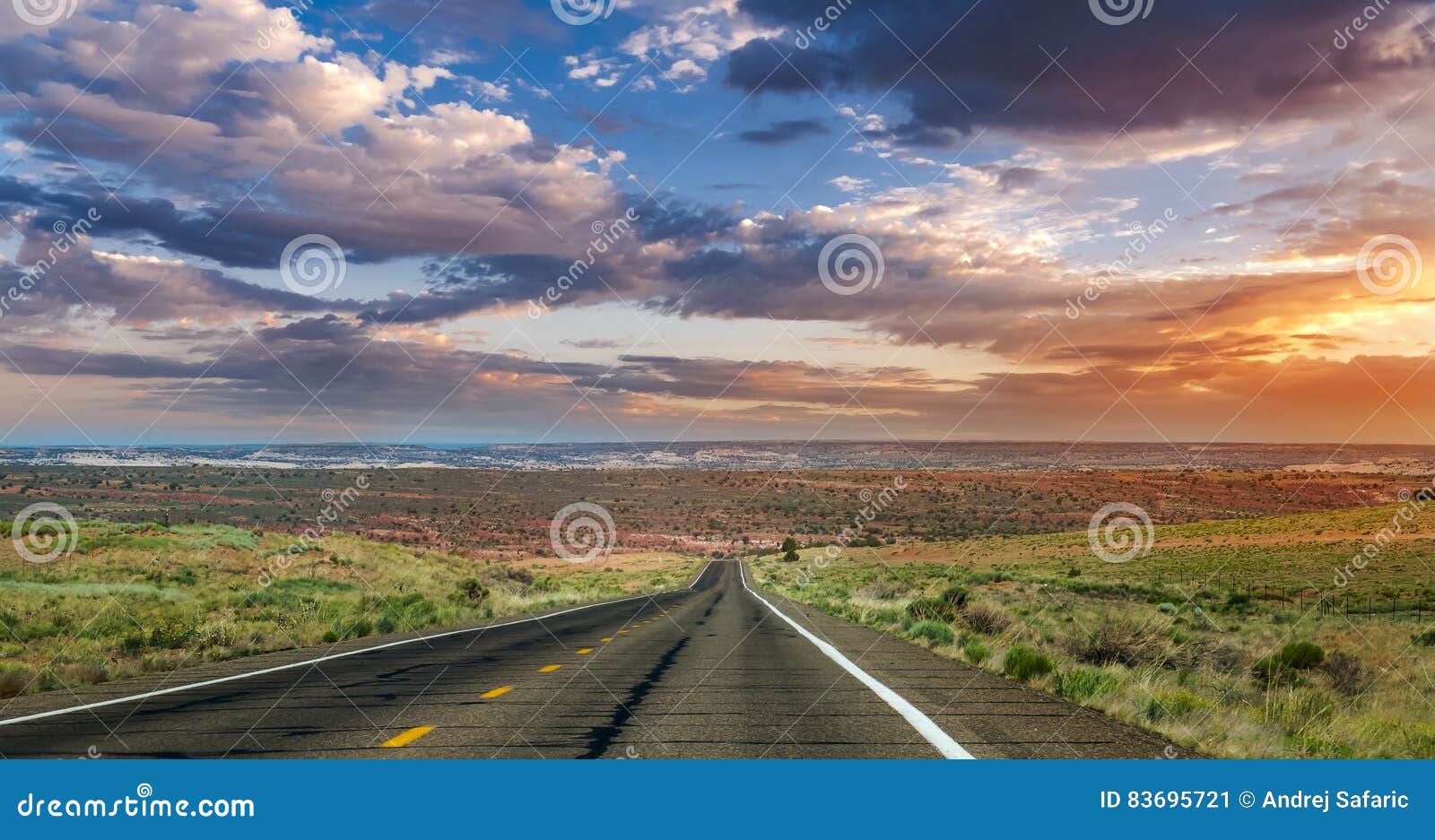 Arizona sunset road stock image. Image of america, outdoor - 83695721